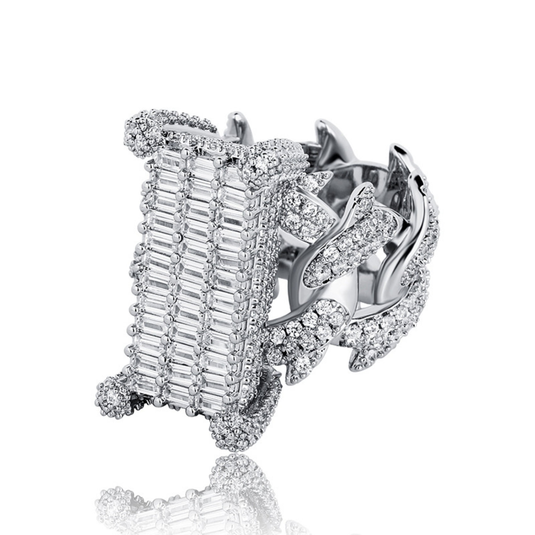 Bling Punky Rapper Luxury Fashion Rings for Men 14K Gold Plated Shiny ...