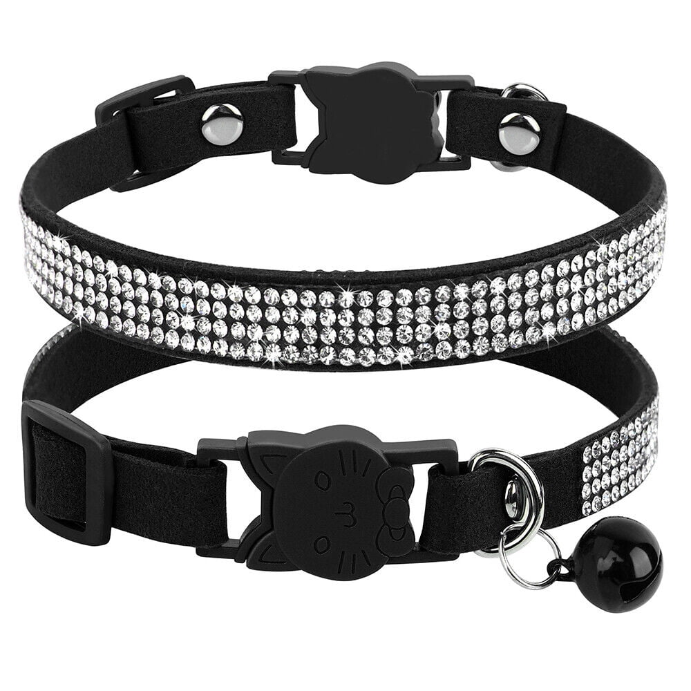 Bling Quick Release Cat Collar Safety Buckle Breakaway Soft Suede ...