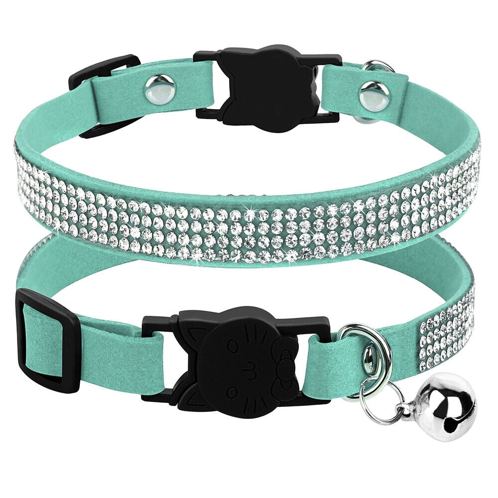 Bling Quick Release Cat Collar Safety Buckle Breakaway Soft Suede ...