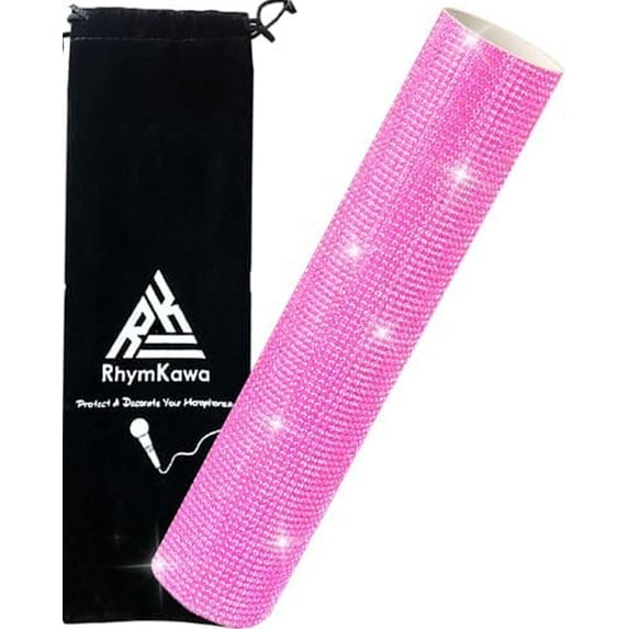 Bling Rhinestone Microphone Handle Sleeve, Sparkly Crystal Mic Cover ...