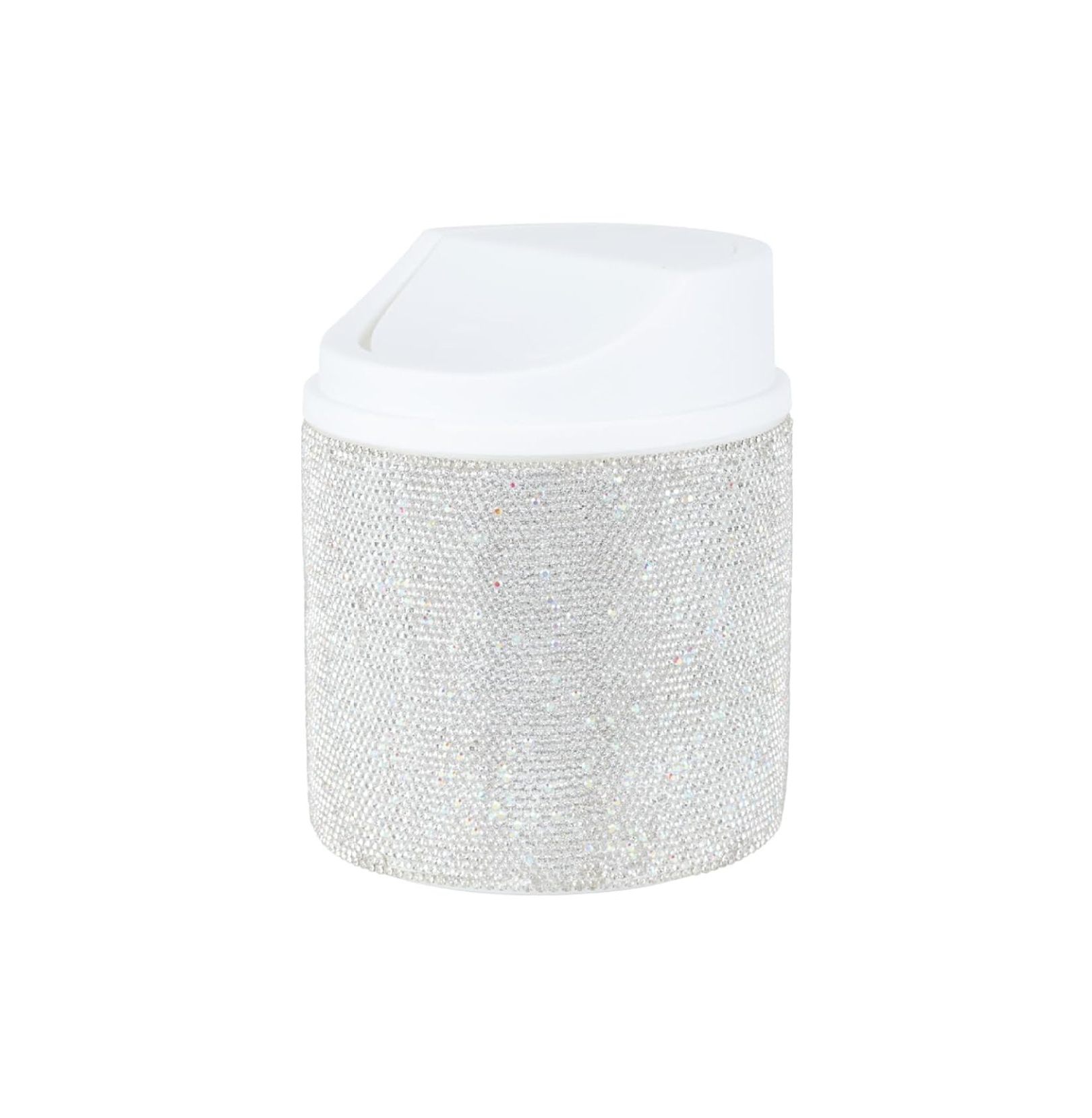 Bling Rhinestone Mini Plastic Trash Can Cute Small Waste Can with Swing ...