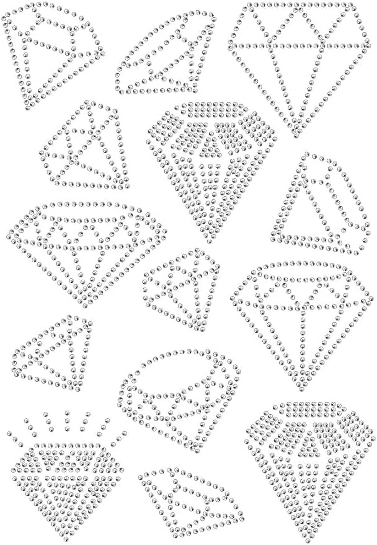 Bling Rhinestone Stickers Diamond Shape Glitter Crystal Decals Iron on ...