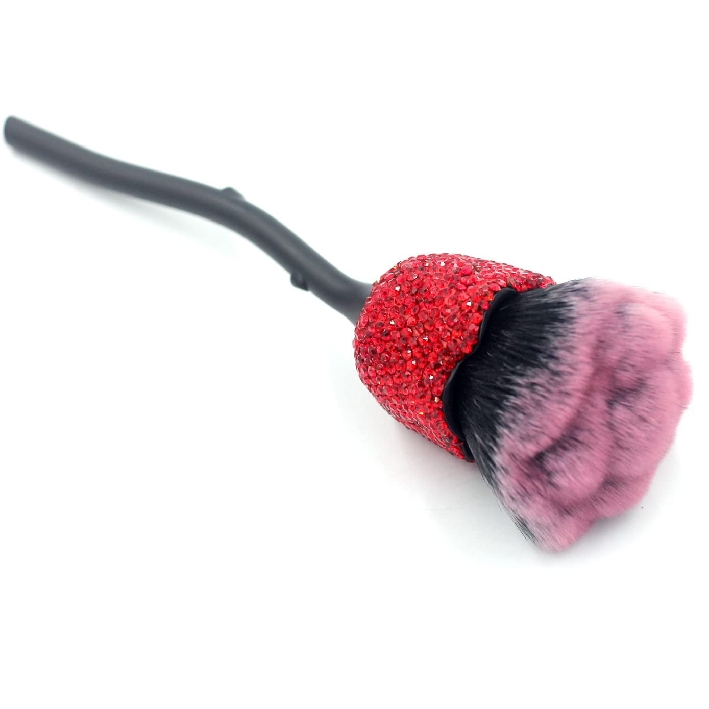 Bling Rhinestones Rose Shaped Powder Makeup Brush, Luxury Foundation ...