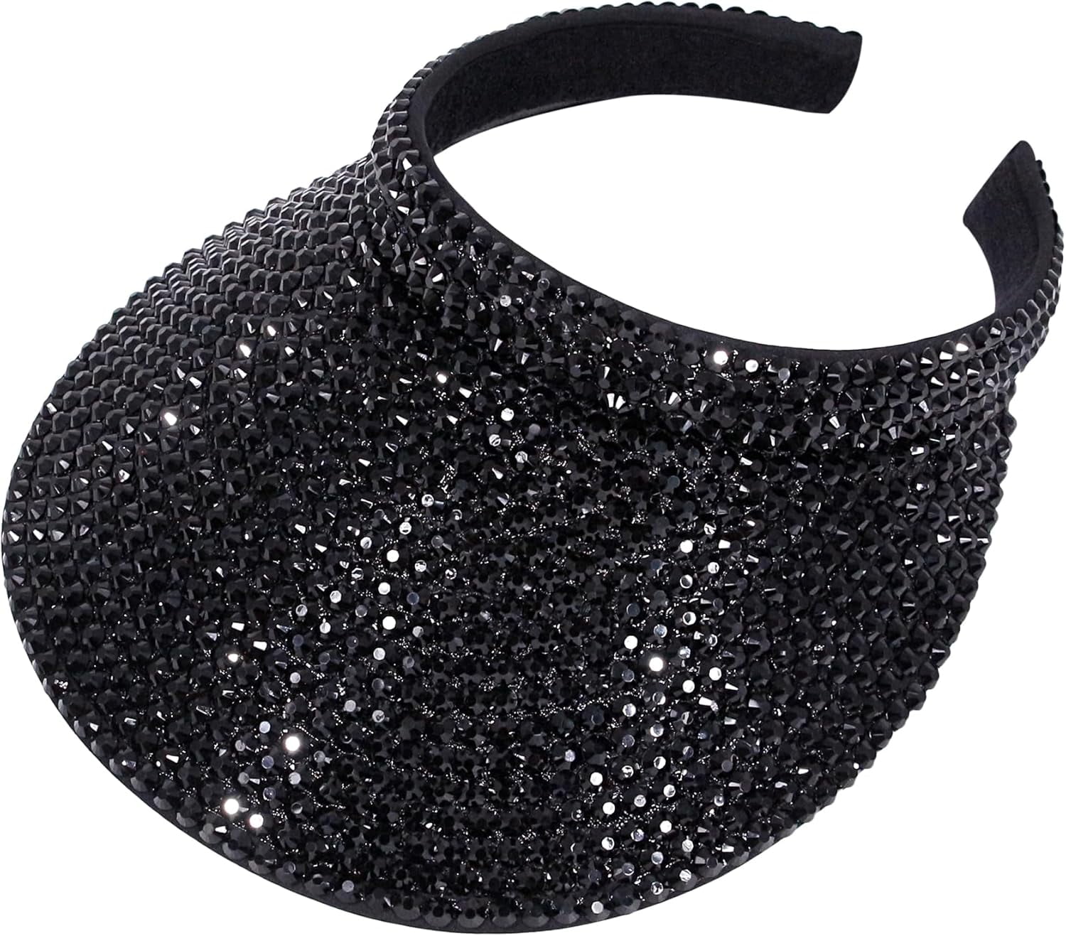 Bling Rhinestones Sun Visor Women Wide Brim Clip On Summer Hats Outdoor ...