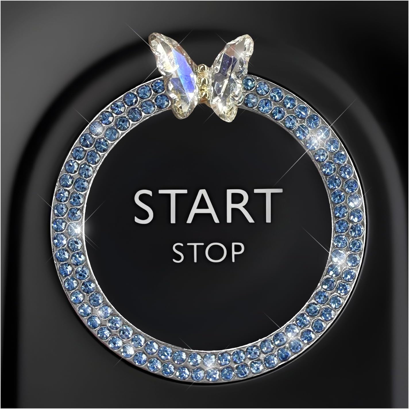 Bling Ring Emblem Car Accessories, Sparkling Butterfly Car Buttons and ...