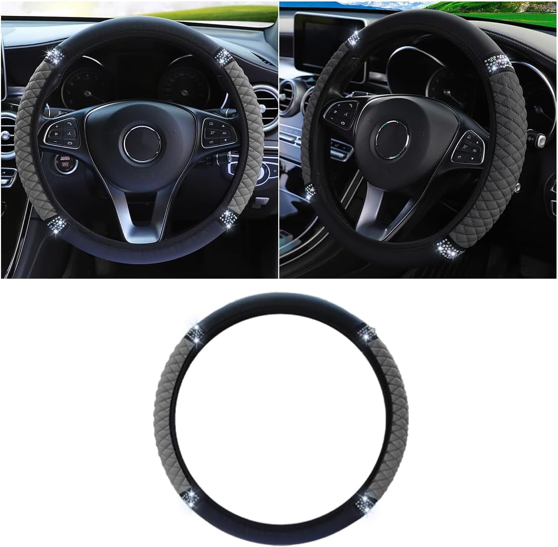 Bling Soft Leather Cover, 15 Inch Colorful Rhinestones Elastic ...