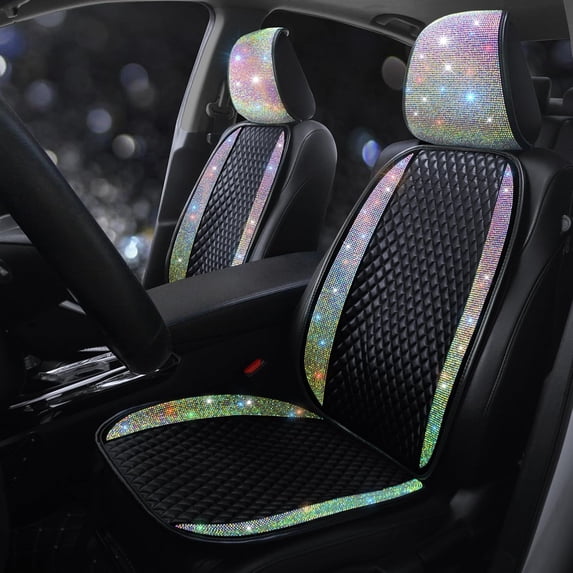 Bling Sparkly Glitter Seat Cover PU Front Seat Protector Pad Works with ...