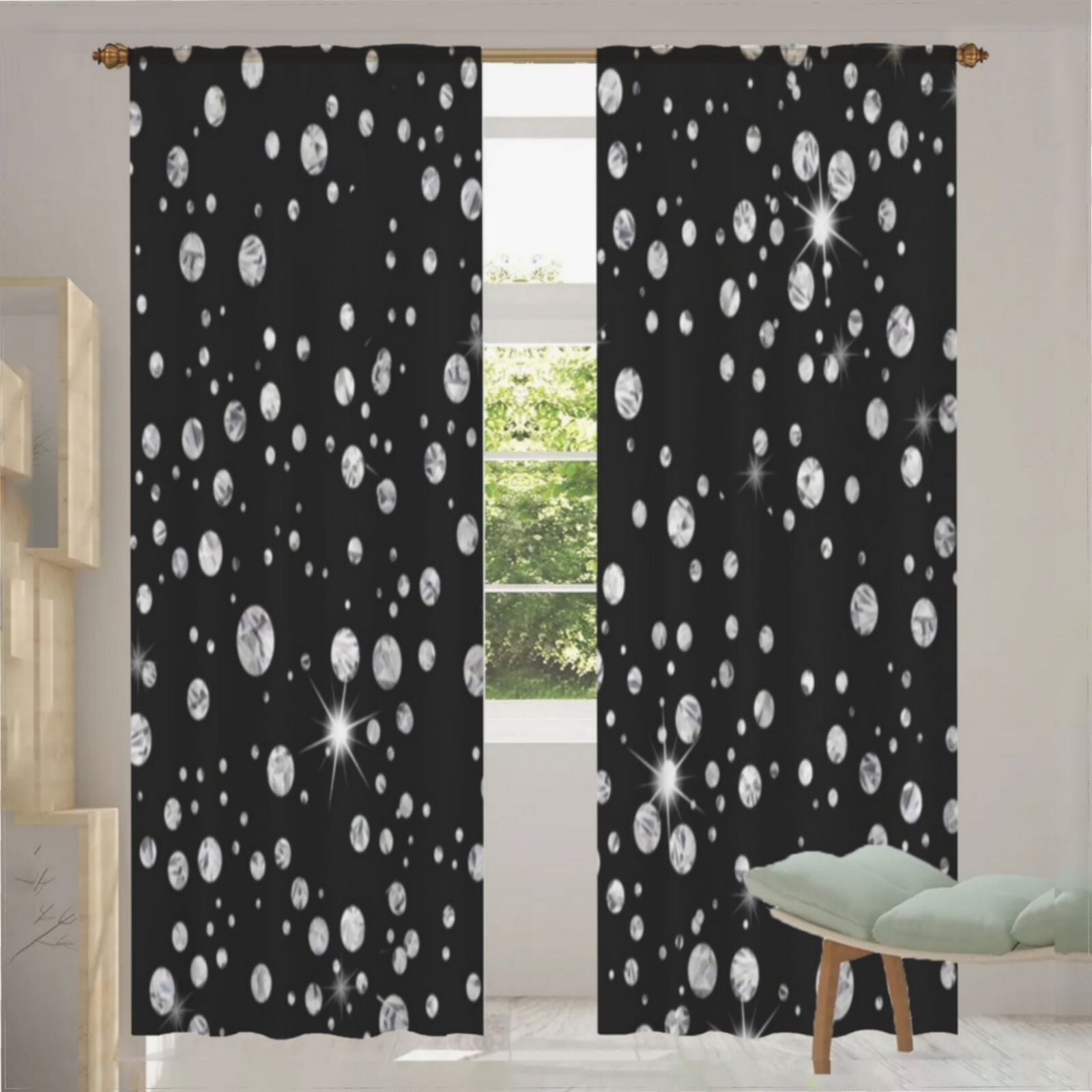 Bling With Diamond Curtain For Living Room Bedroom Kitchen Window Tulle ...