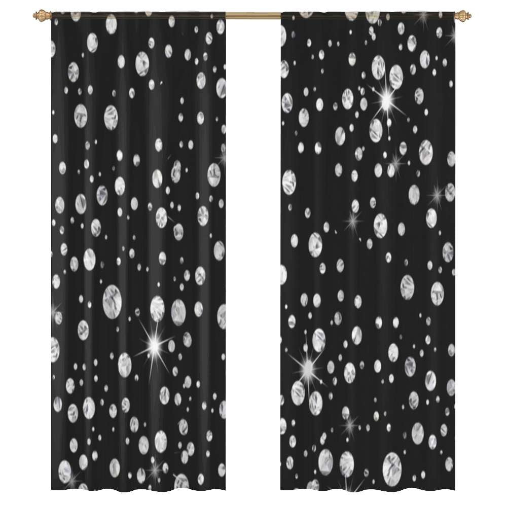 Bling With Diamond Sheer Voile Curtain Window Tulle Curtains For Living ...
