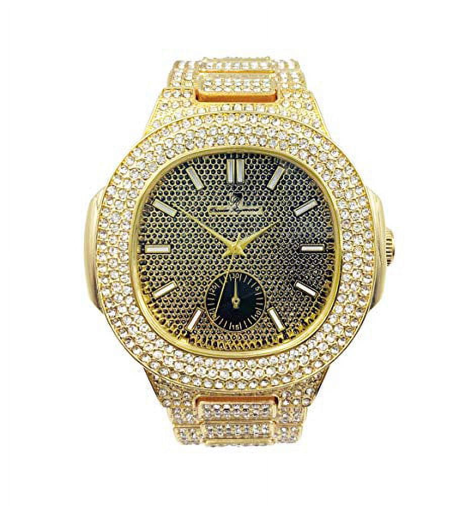 Bling-ed Out Oblong Metal Mens Color on Blast Watch - 8475Color ...