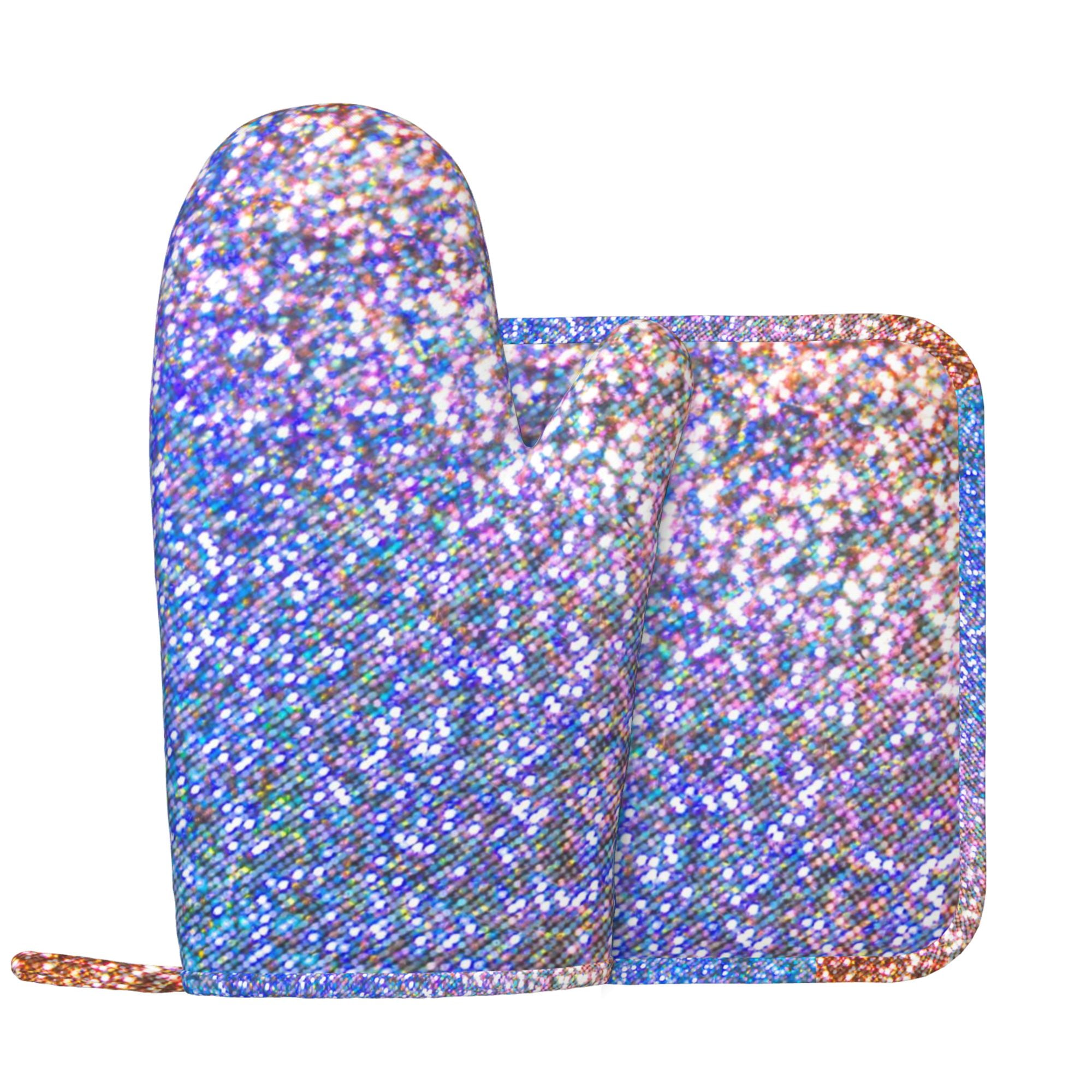 Bling Bling gold glitter Oven Gloves, Pot Clip Set, Non slip Cooking ...