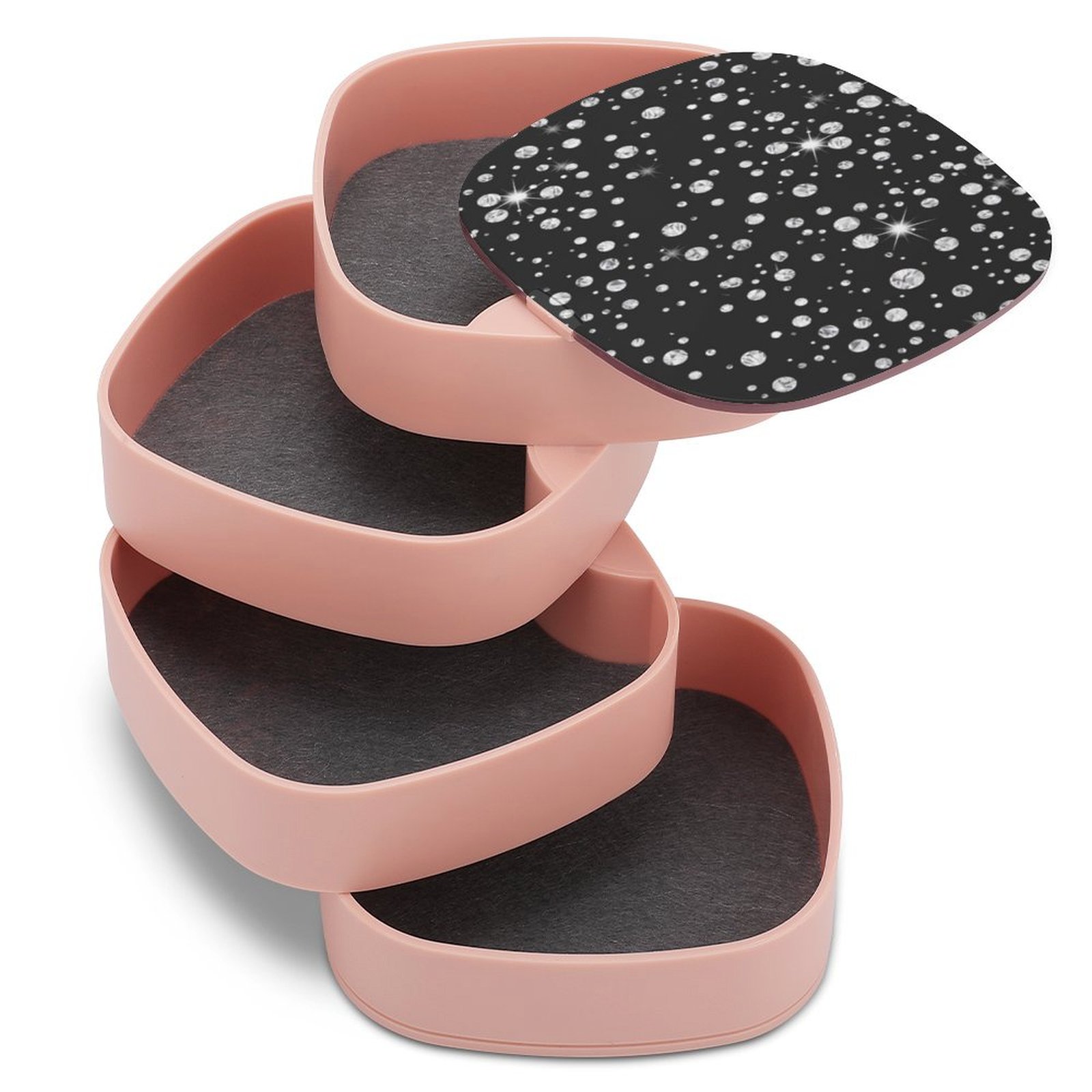 Bling with Diamond Rotating Jewelry Box Travel Jewelry Case Organizer ...