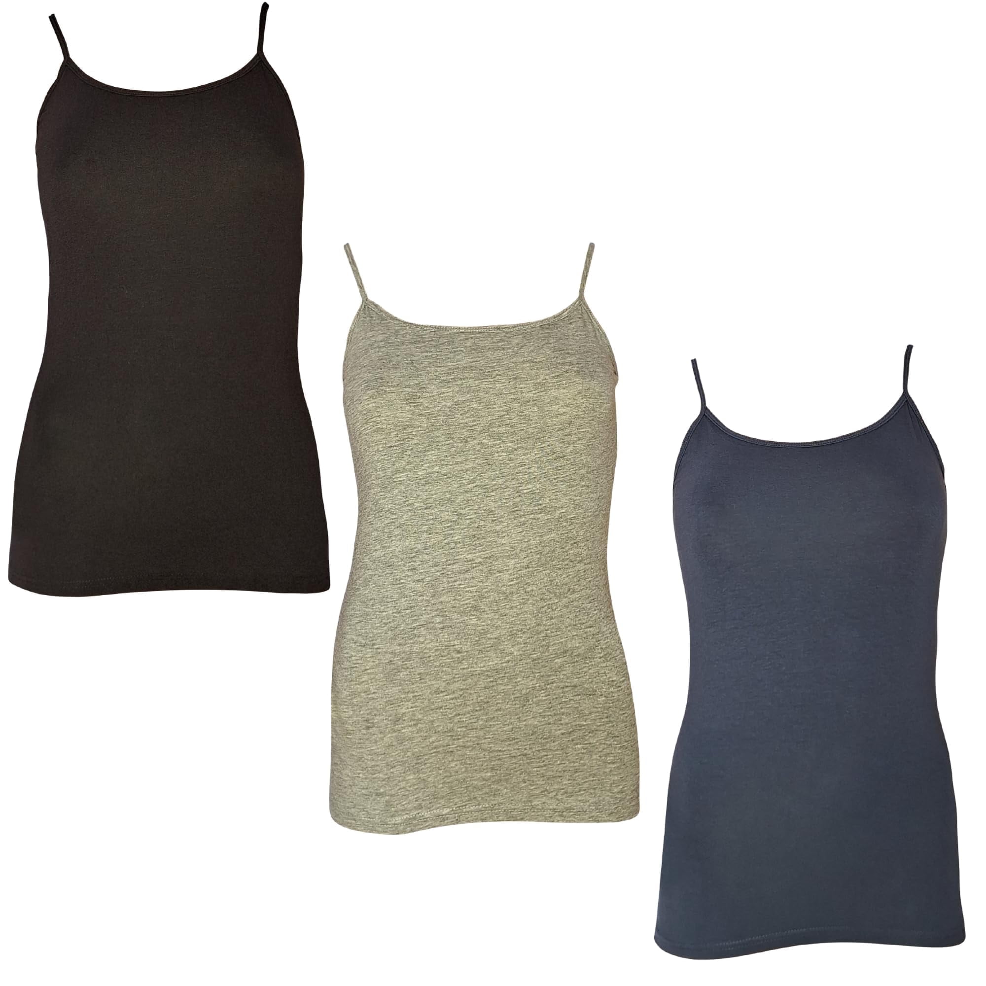 Bling Shot Slim Fit Flounce Tank Tops for Women, 3 Pack - Walmart.com