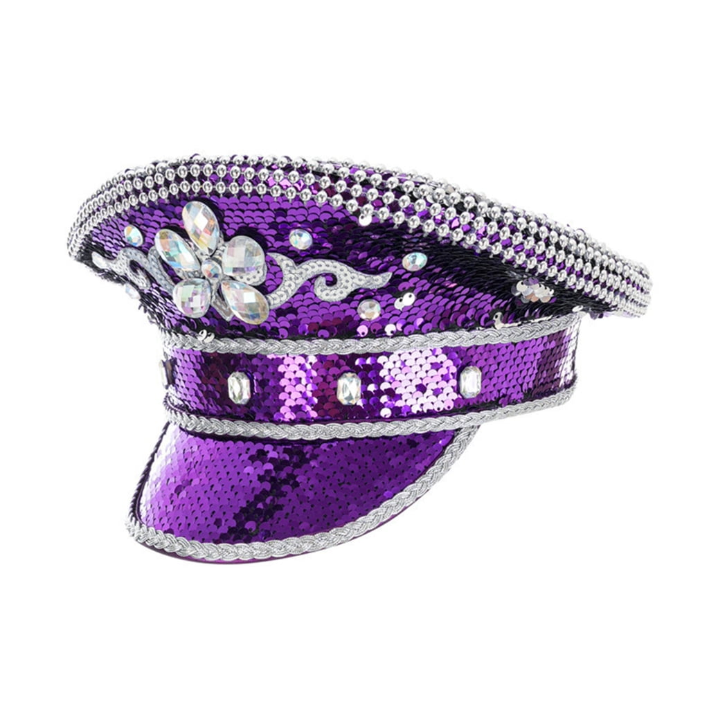Blingbling Rhinestone Captain Hat Sailing Party Hat Stage Props Bridal ...