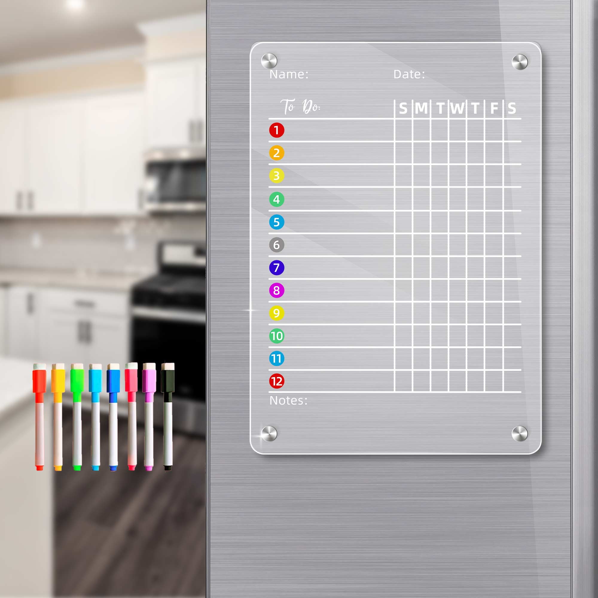 Blingpainting Magnetic Fridge Acrylic Chore Chart for Kids Clear ...