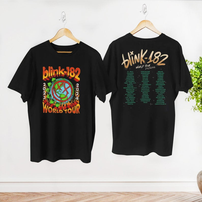 Blink 182 Band World Tour 2023-2024 Shirt, 90s Vintage Blink Smile 182 ...