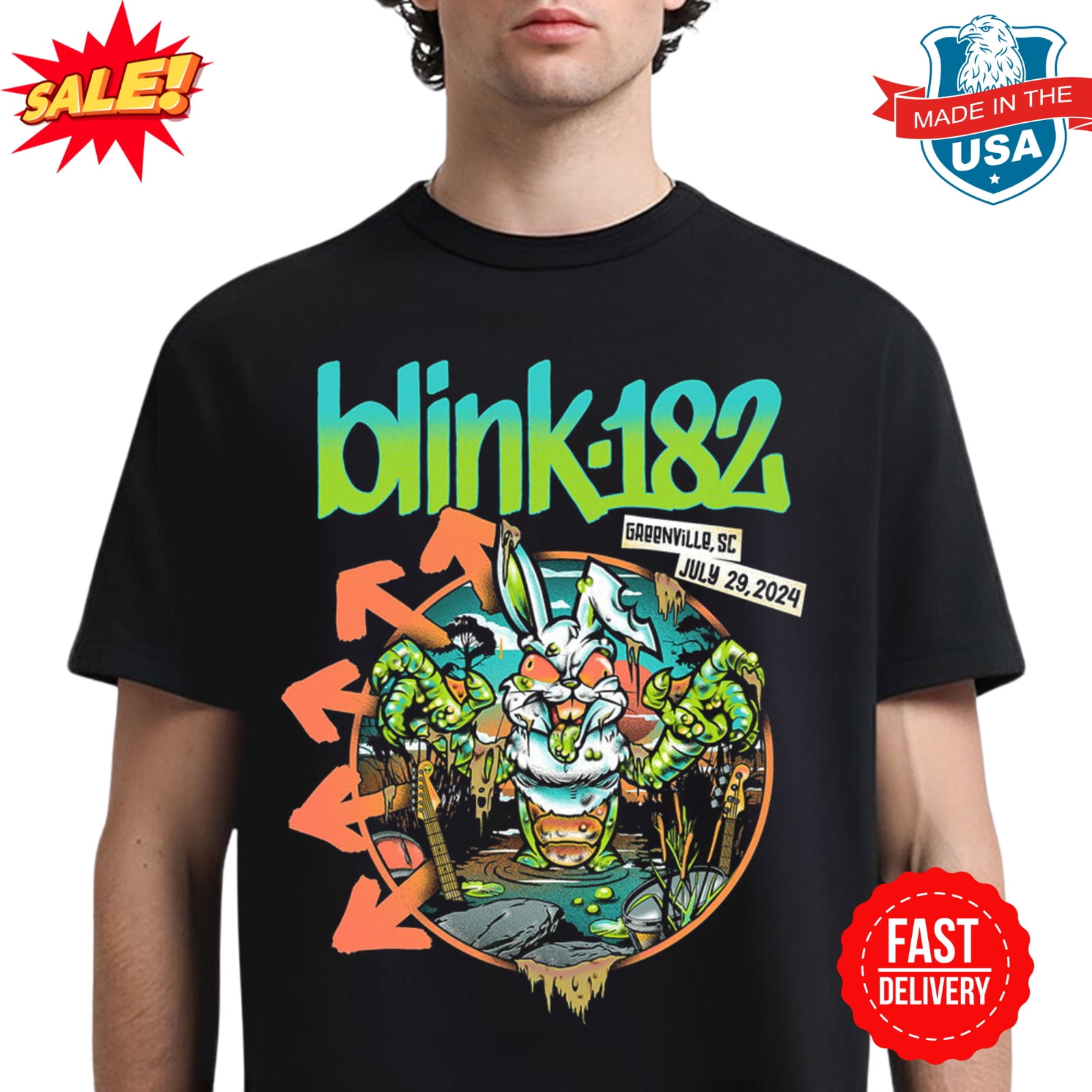 Blink 182 Merch For The Gig At Greenville SC At Bon Secours Arena On ...