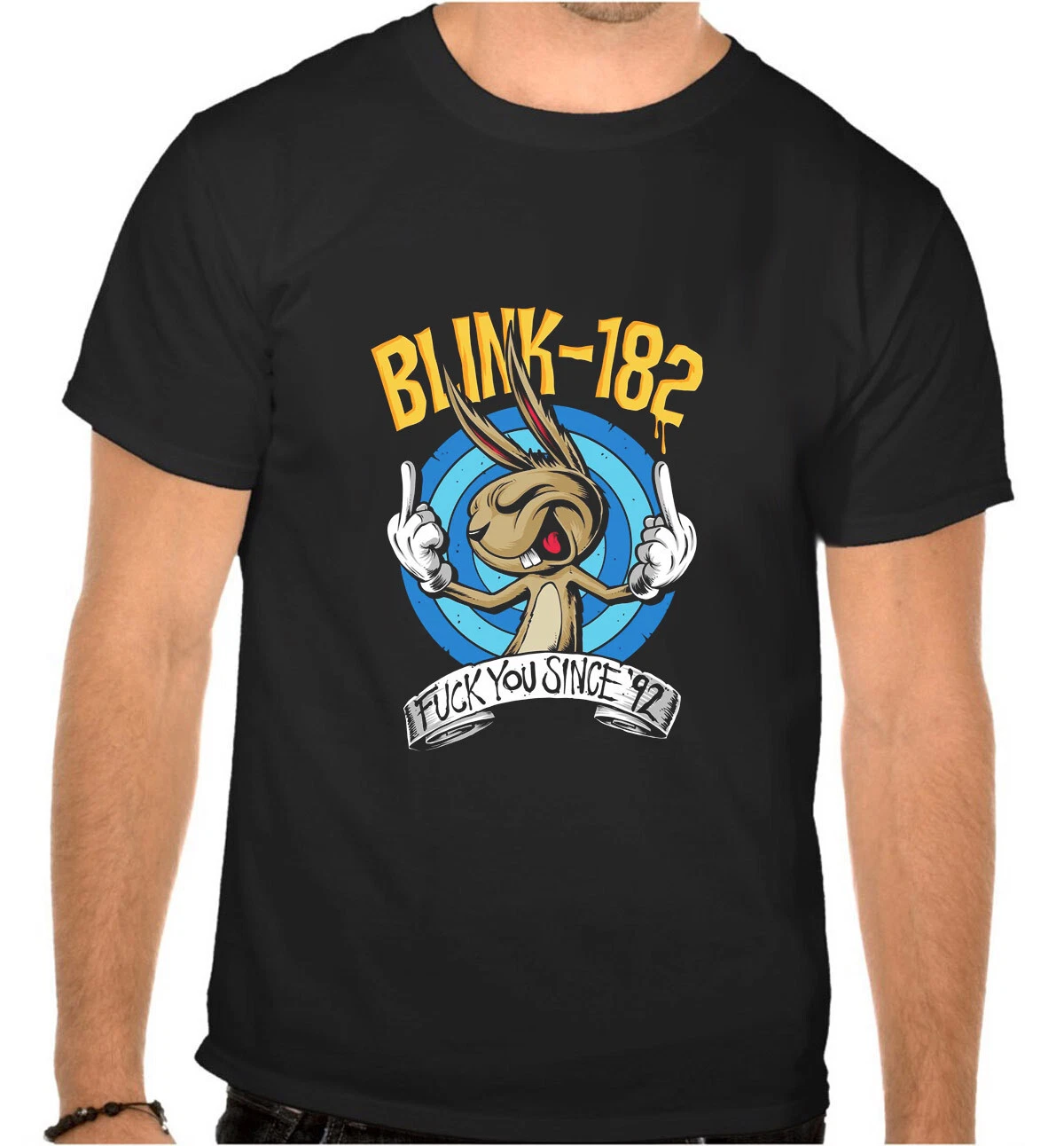 Blink 182 Punk Rules Rock Music Black T-Shirt -1170 - Walmart.com