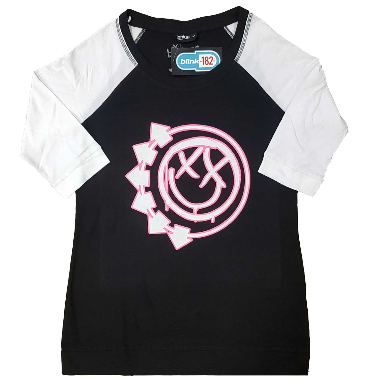 Blink 182 Six Arrow Smile Face Logo Junior Top X-Small Black/White ...