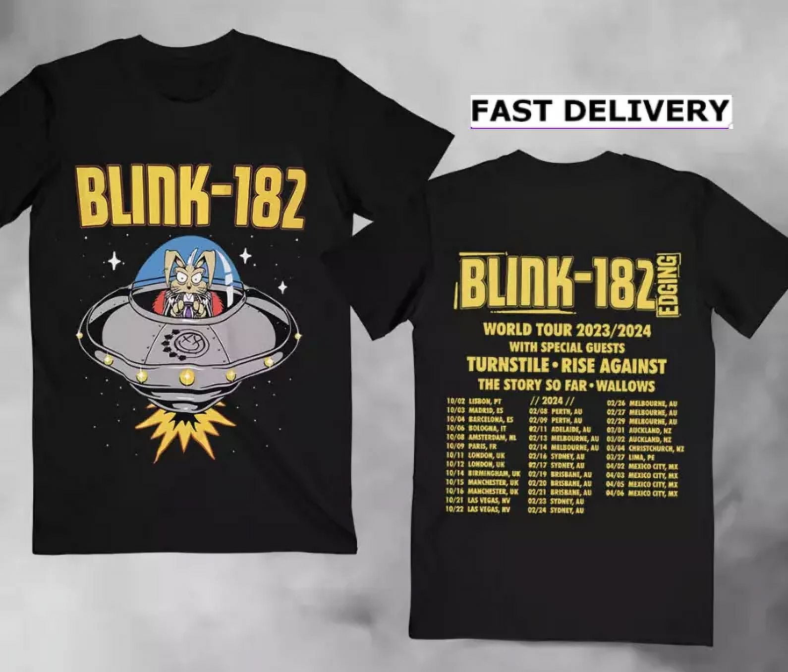 Blink 182 World Tour 2023 2024 Concert Barker T-Shirt - Walmart.com