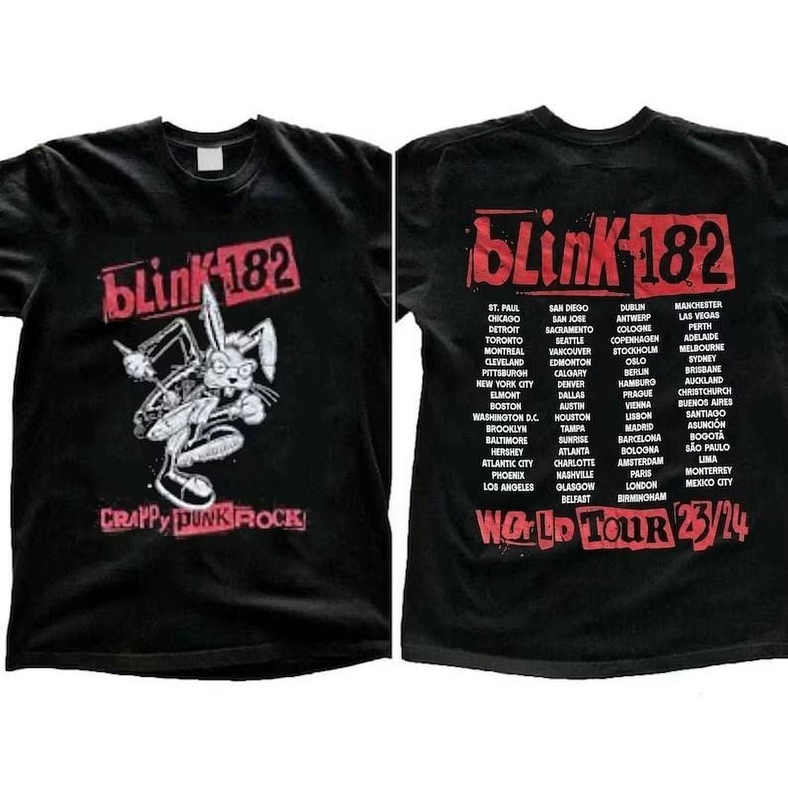 Blink-182 World Tour 2023-2024 Unisex T-shirt Merch Dates Lineup ...