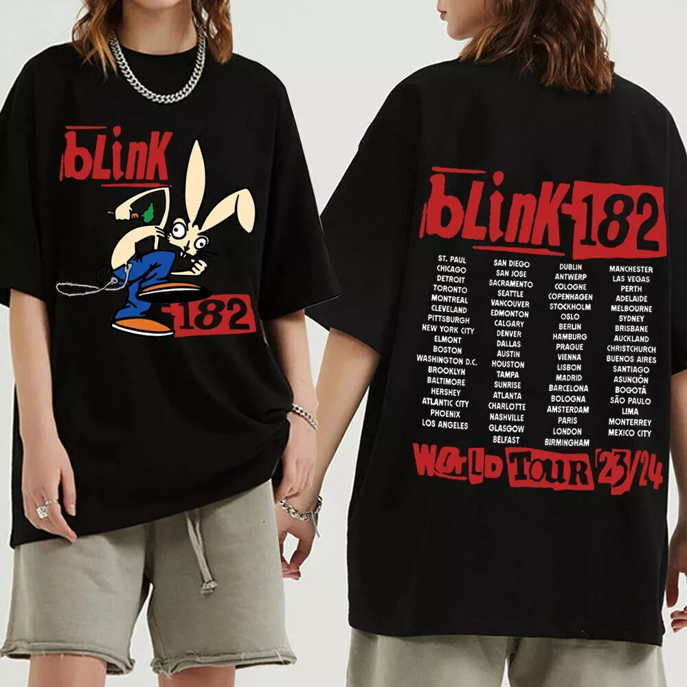 Blink 182 World Tour 2024 Rock Short Sleeve T-Shirt Hot Trending Shirt ...