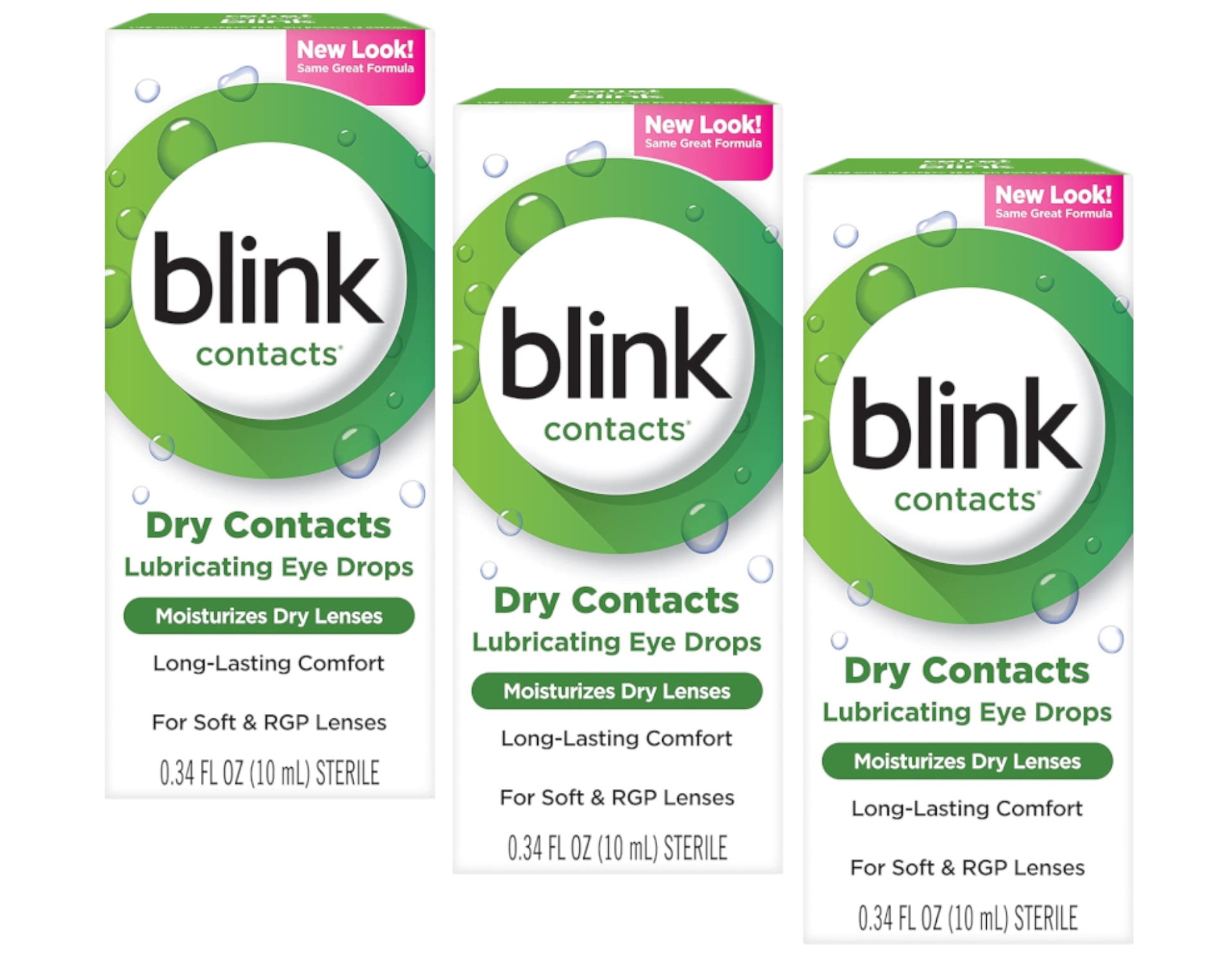 Blink Contacts Lubricant Eye Drops, 0.34 oz 10 ml (Pack of 3) - Walmart.com