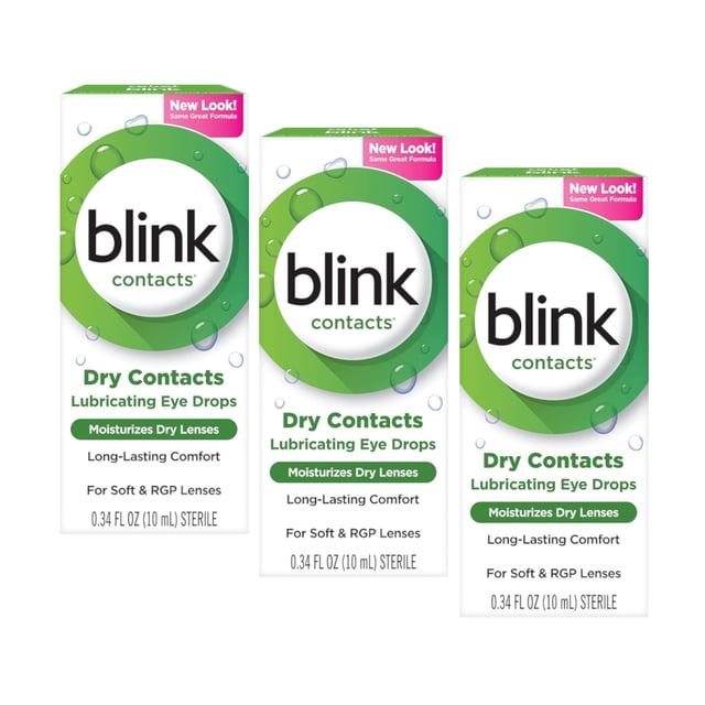 Blink Contacts Lubricant Eye Drops, 0.34 oz 10 ml (Pack of 3) - Walmart.com