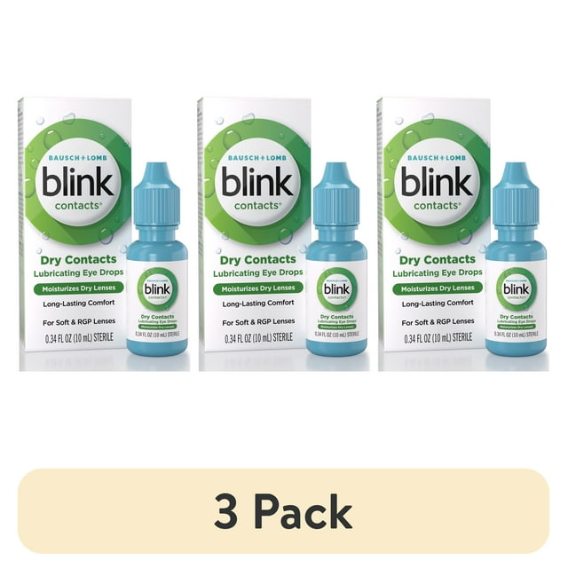 (3 pack) Blink Contacts Lubricating Eye Drops For Soft & Rgp Lenses, 0. ...