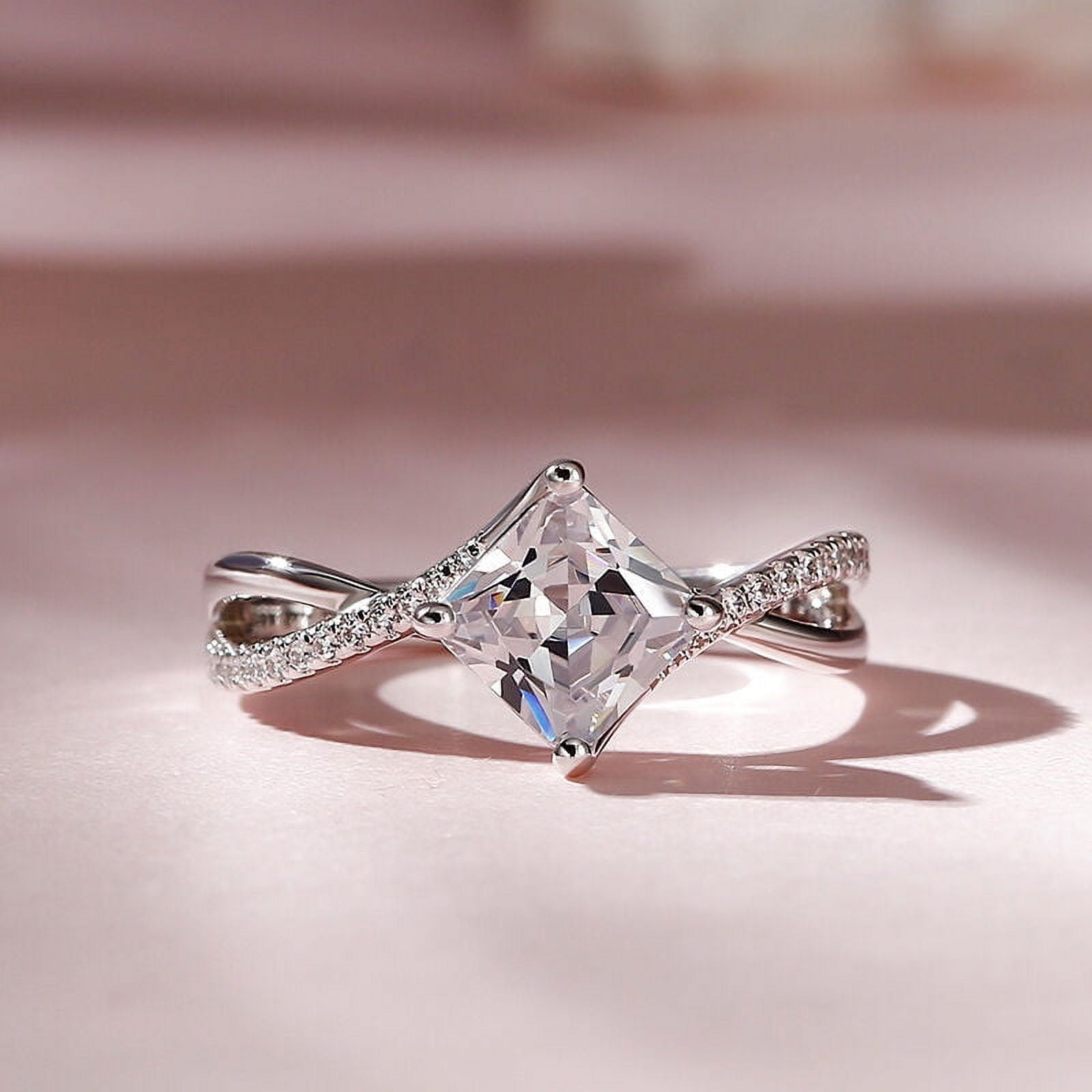 Blink Jewel White Gold Over 14k Silver Diamond Ring - Excellent 2 Ct ...