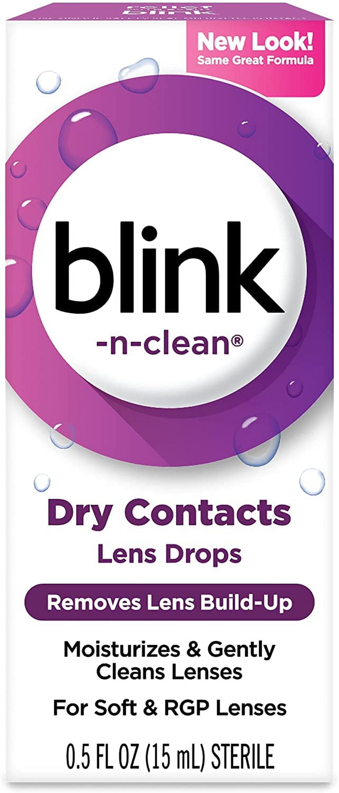 Blink Lens Drops 0.5 fl oz, Contact Lens Moisture and Cleaning Solution ...