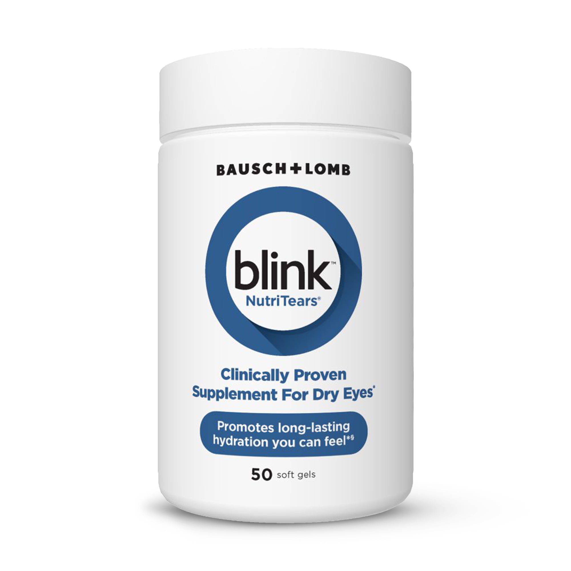 Blink NutriTears Supplements for Dry Eyes, 50 Softgels, Vitamin D ...