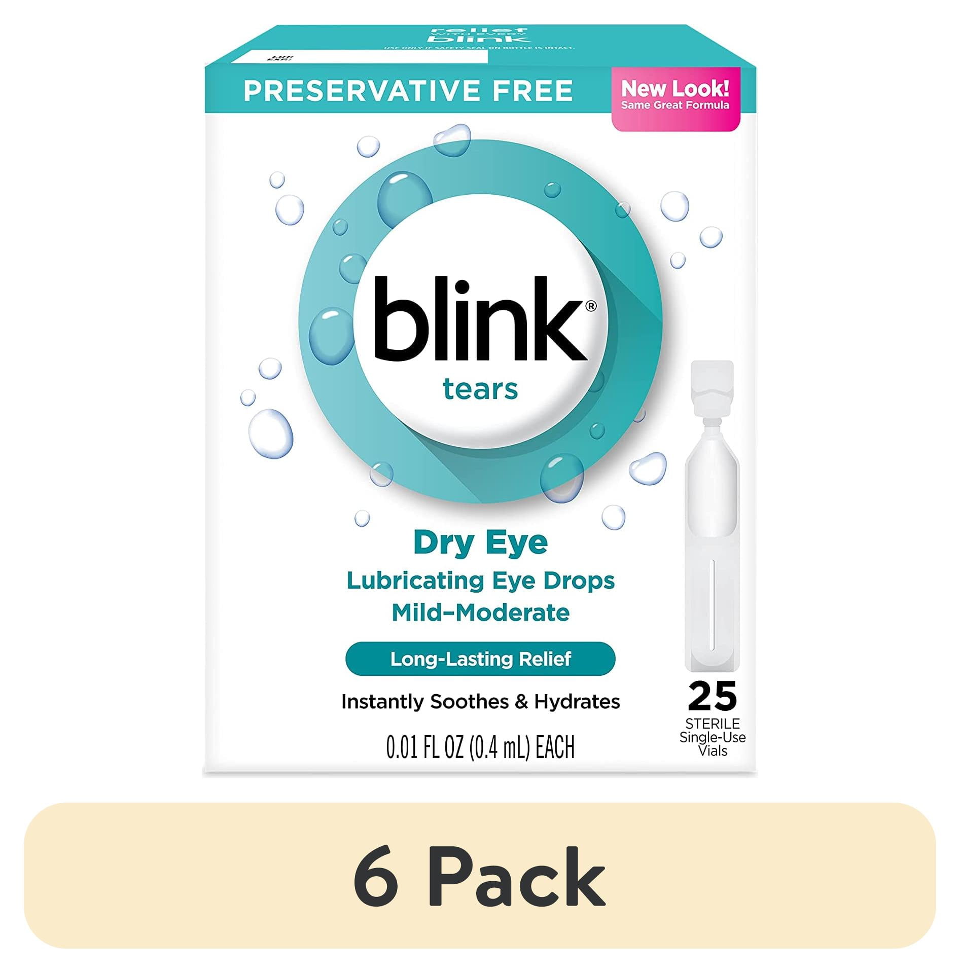 (6 pack) Blink Tears Dry Eye Lubricating Eye Drops Mild-Moderate 0.01 ...