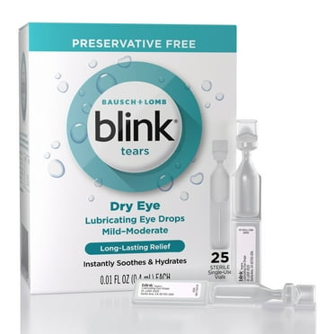 Blink Tears Lubricating Eye Drops Mild-Moderate Dry Eye, 25 Count - 0. ...