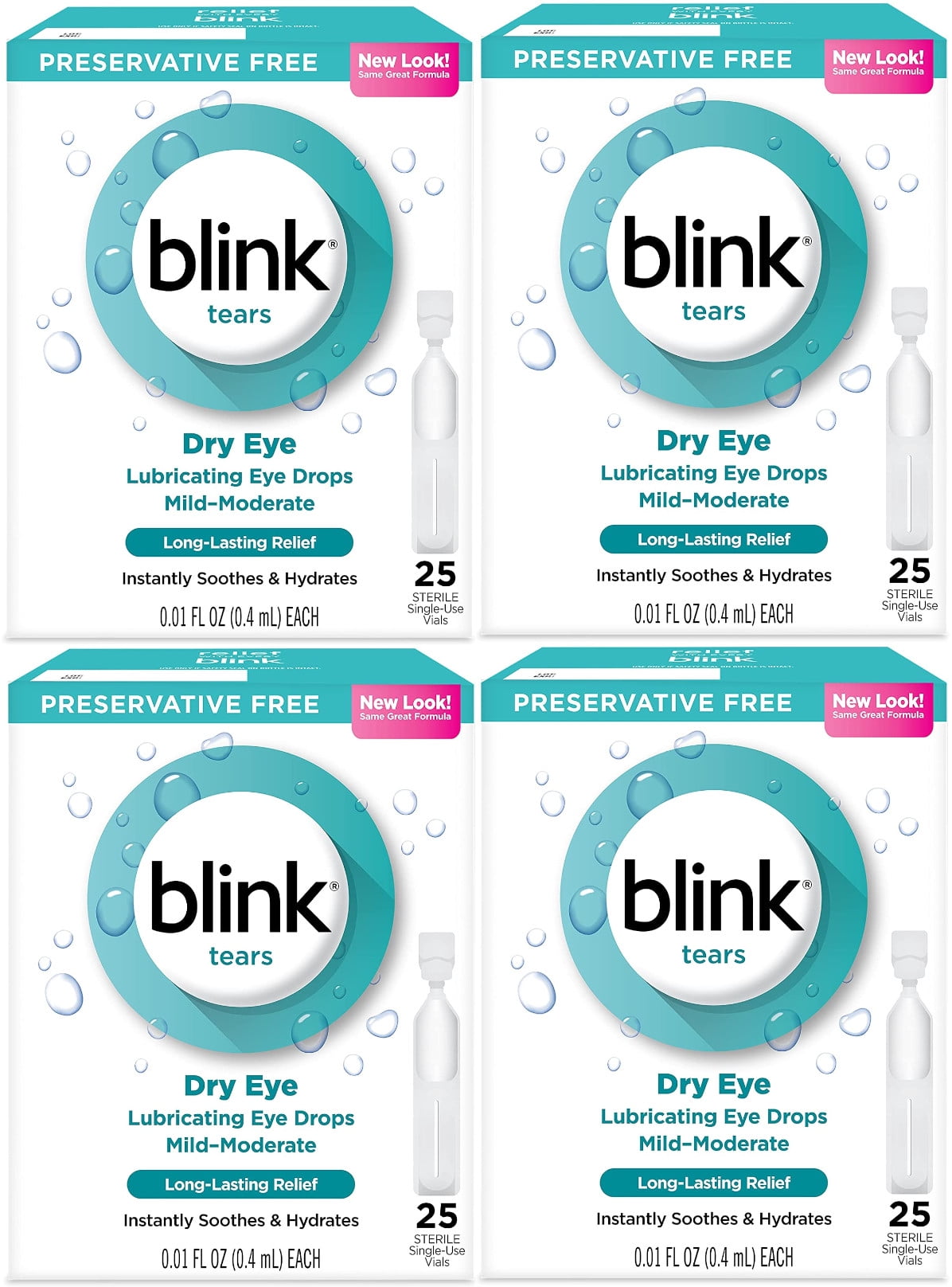 Blink Tears Lubricating Eye Drops Mild-Moderate Dry Eye, 25 Count - 0. ...