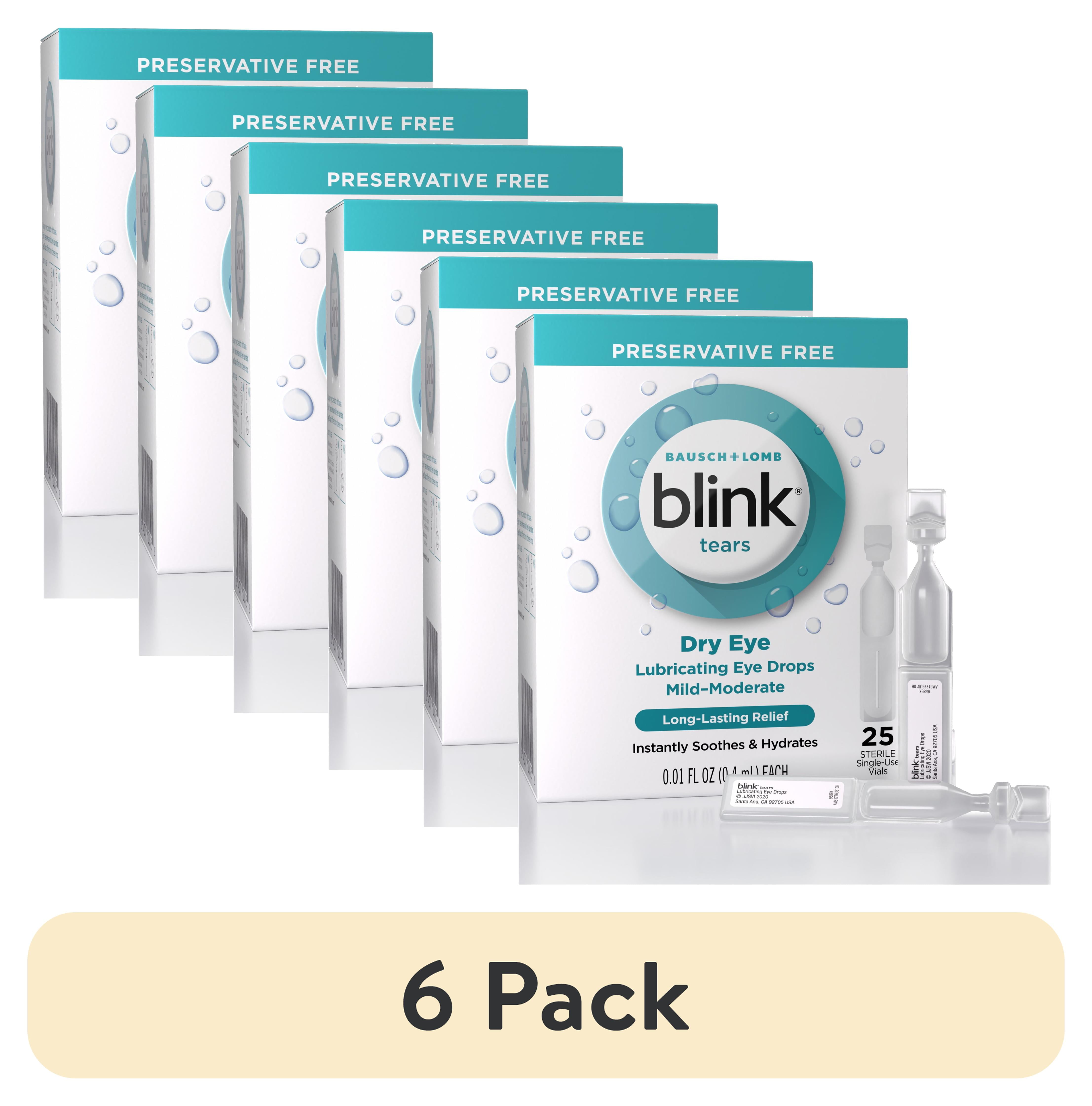 (6 pack) Blink Tears Eye Drops for Dry Eyes, Preservative Free ...