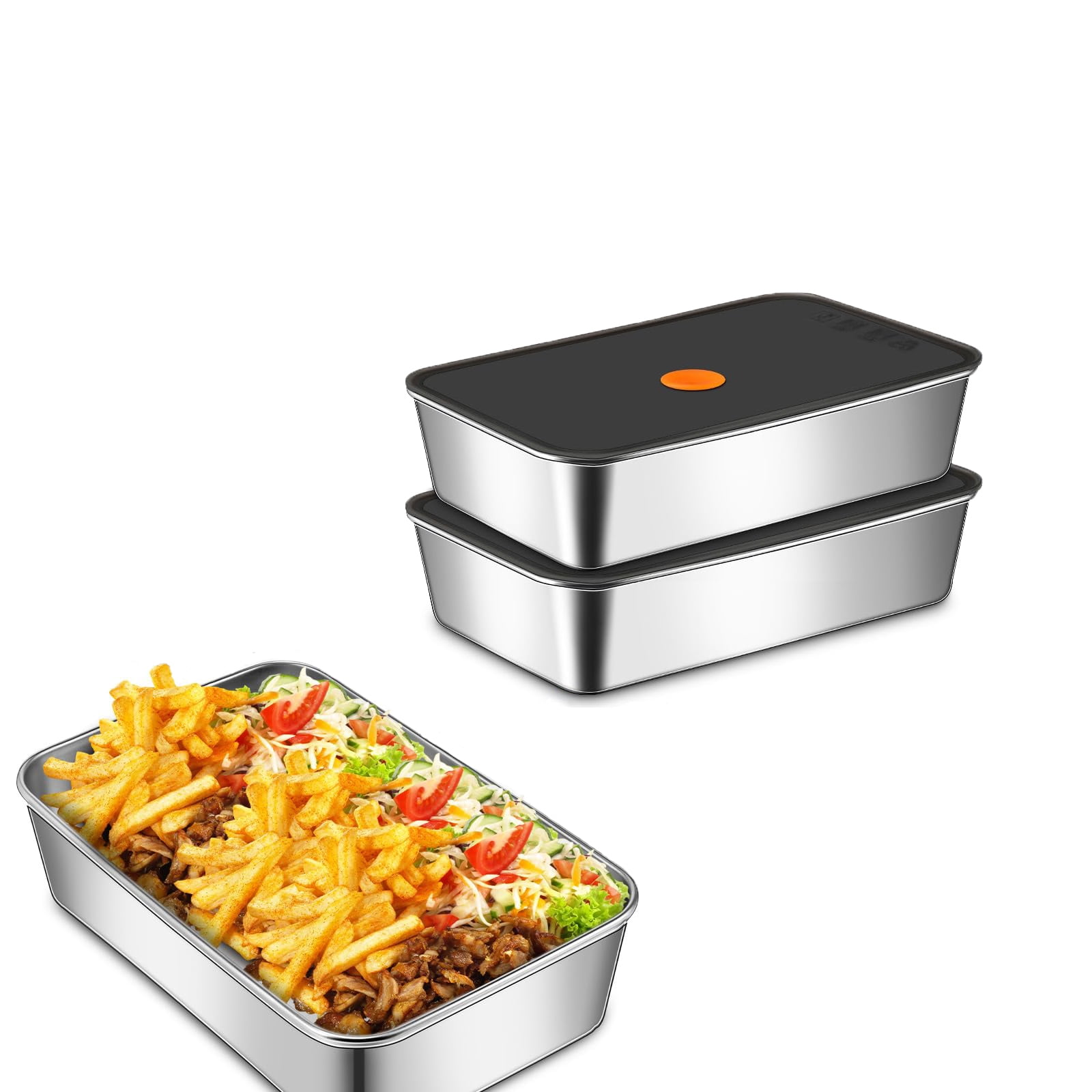 BlinkL 2 Set 67oz Stainless Steel Food Storage Containers Reusable ...