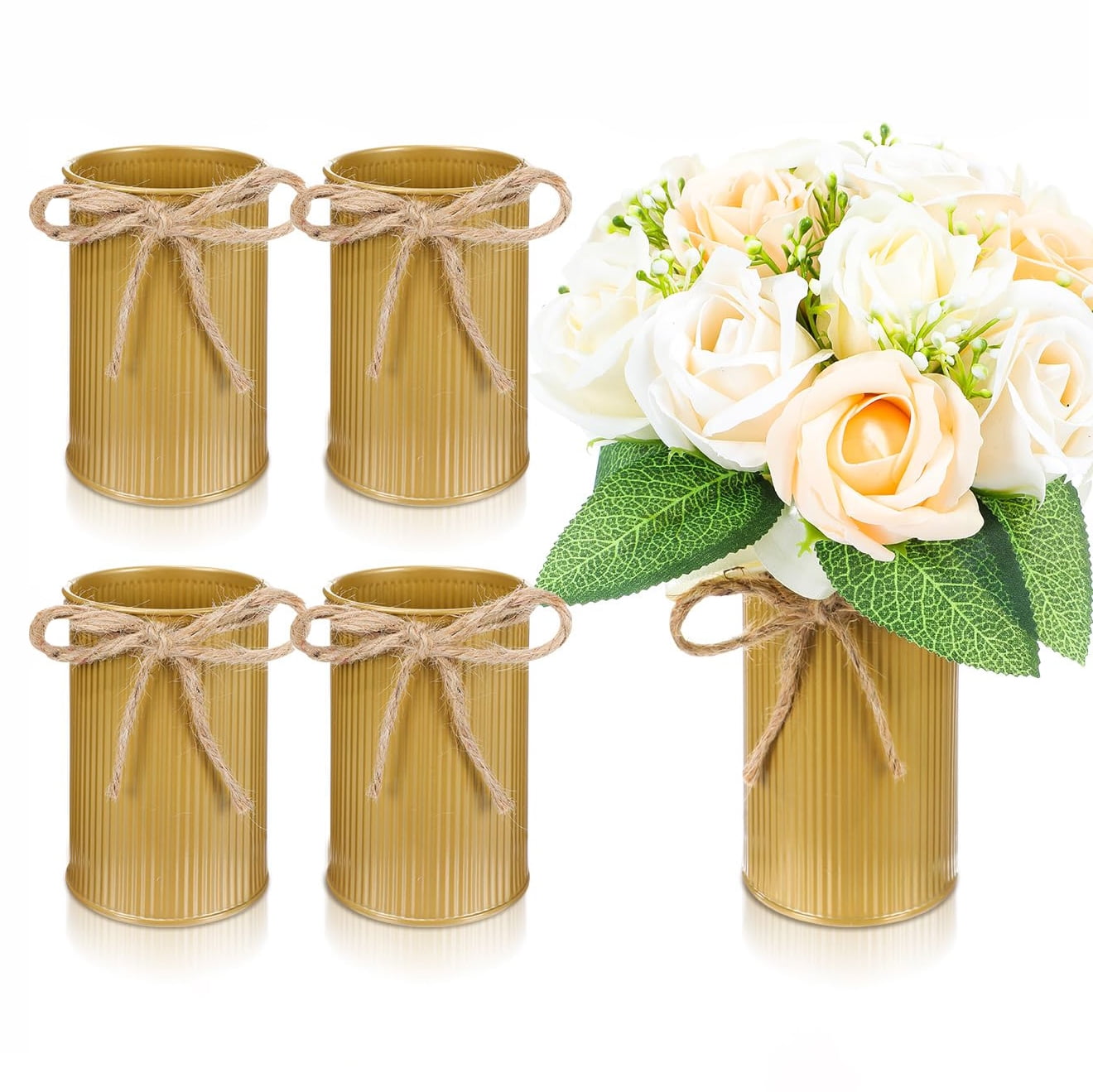 BlinkL 4.33 Inch High Farmhouse Vase Decor Vintage Flower Vase with ...