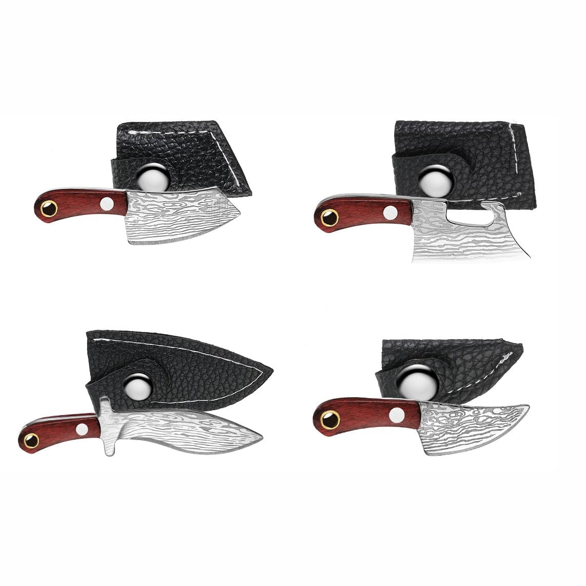 BlinkL 4 Pcs Mini Knifes Damascus Pocket Knife Set Tiny Box Cutter ...