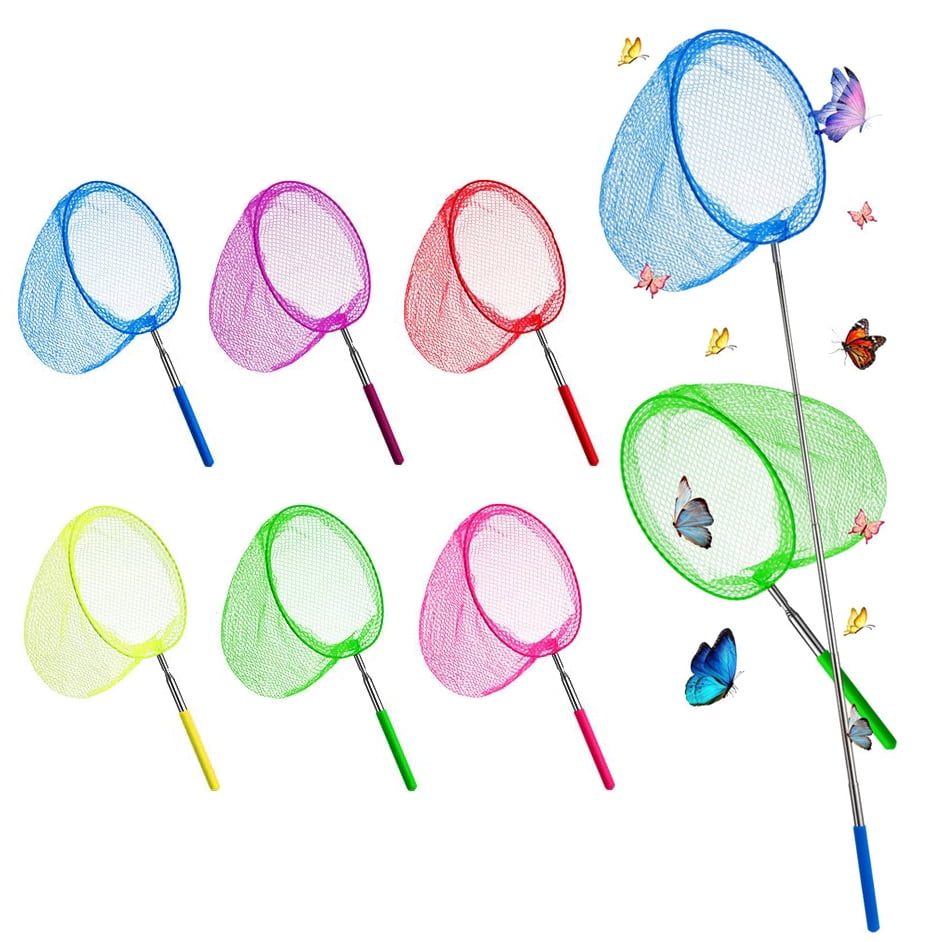 BlinkL 6 Pieces Kids Butterfly Fishing Nets Batch Color Telescopic ...