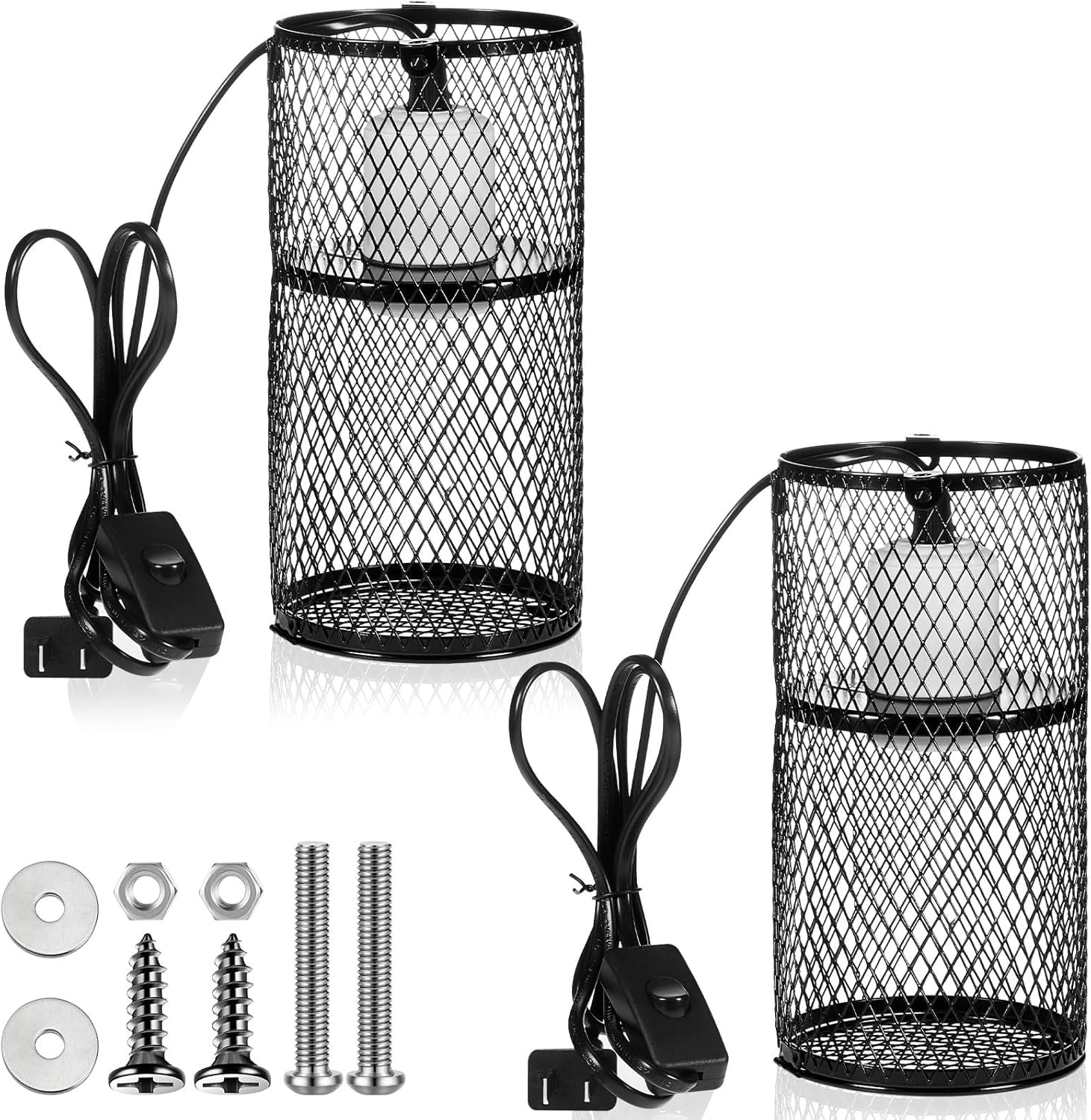 BlinkLLX 1 Pcs Reptile Heat Lamp Guard with 150W Ceramic Heat Emitter ...