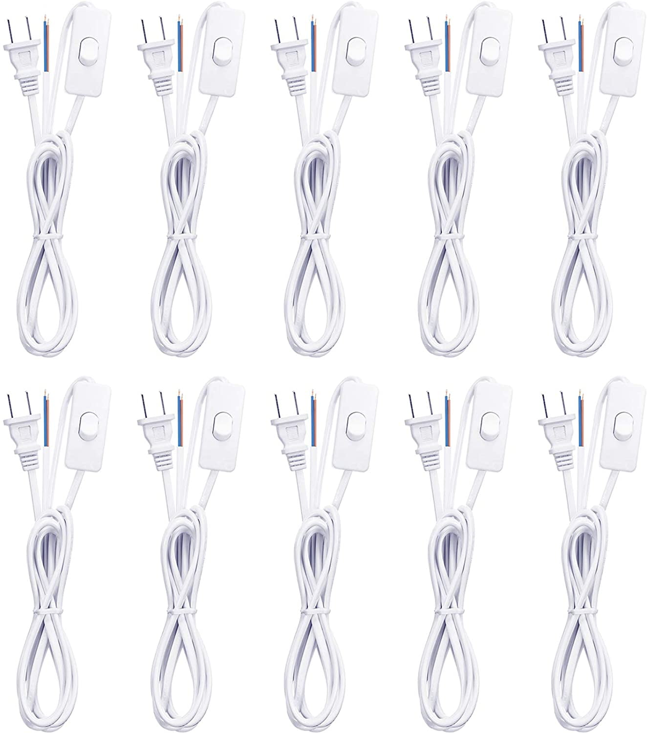 BlinkLLX 10 Packs Lamp Cord Set with Plug and Switch Pure Copper ...