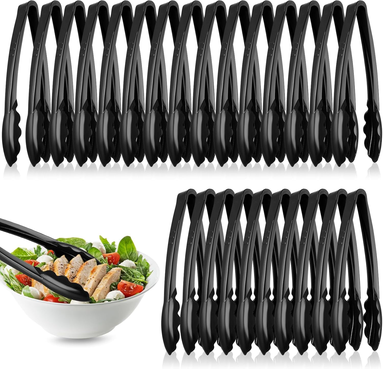 BlinkLLX 10 Pcs Plastic Tongs for Serving Bulk, 9 Inch Plastic ...