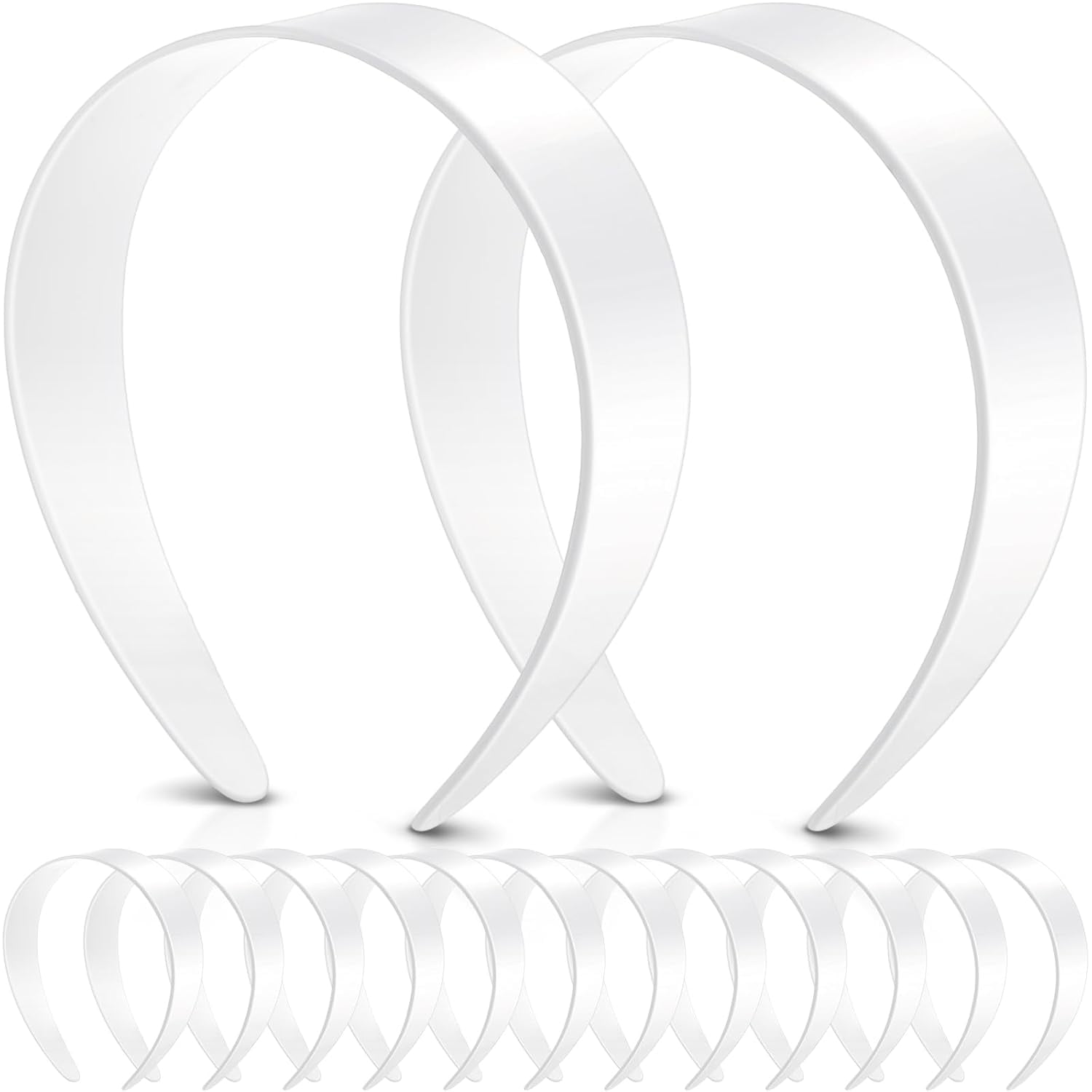 BlinkLLX 12 Pieces Plastic Headbands Wide Hard Plain Craft Headband ...