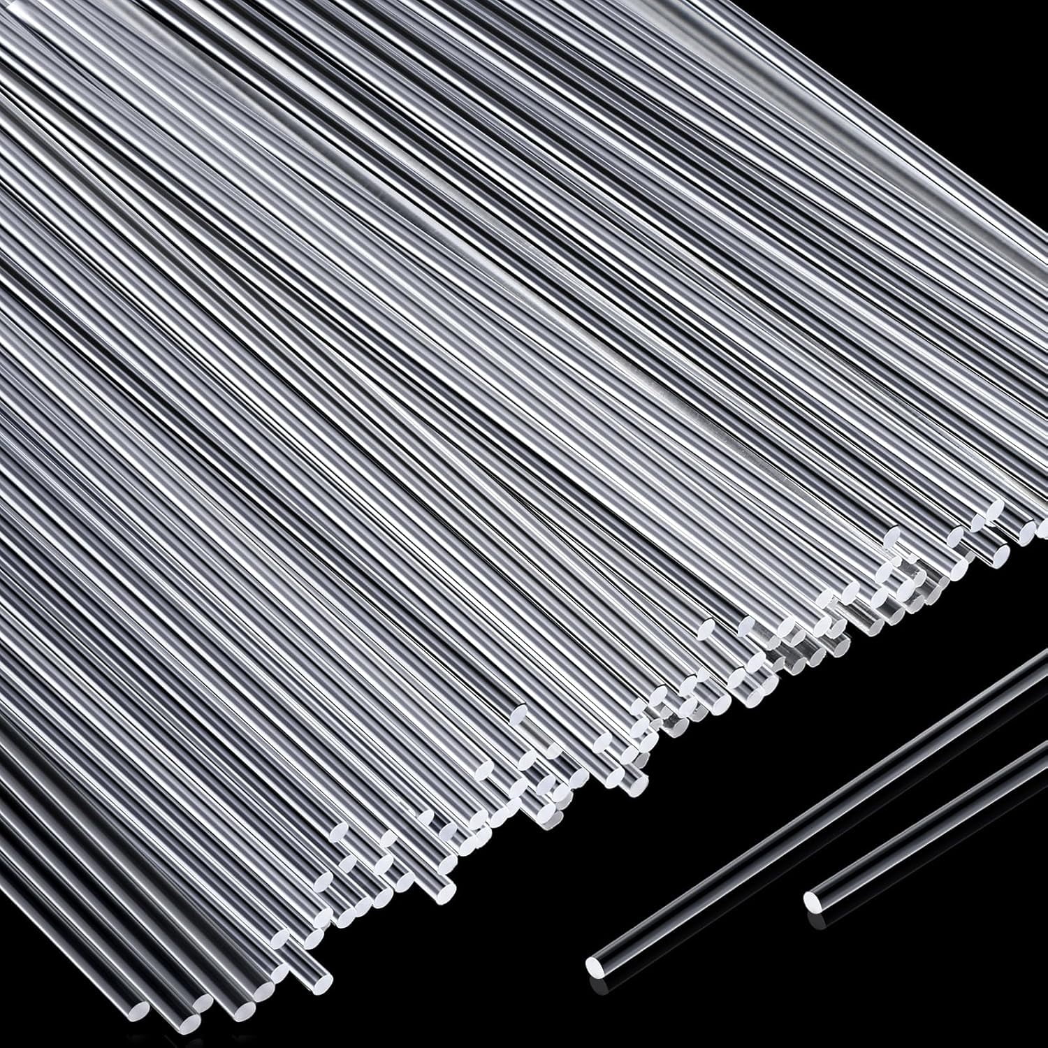 BlinkLLX 120 Pcs 8 Inch Clear Acrylic Rods 2 mm Diameter Acrylic Dowel ...