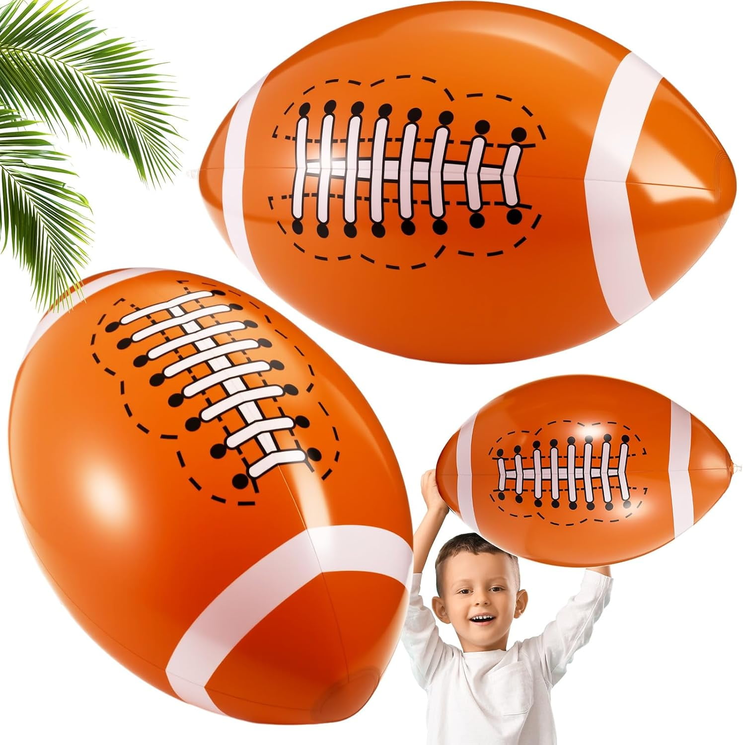 BlinkLLX 2 Pack 20 Inch Inflatable Footballs, Blow up Football Beach ...