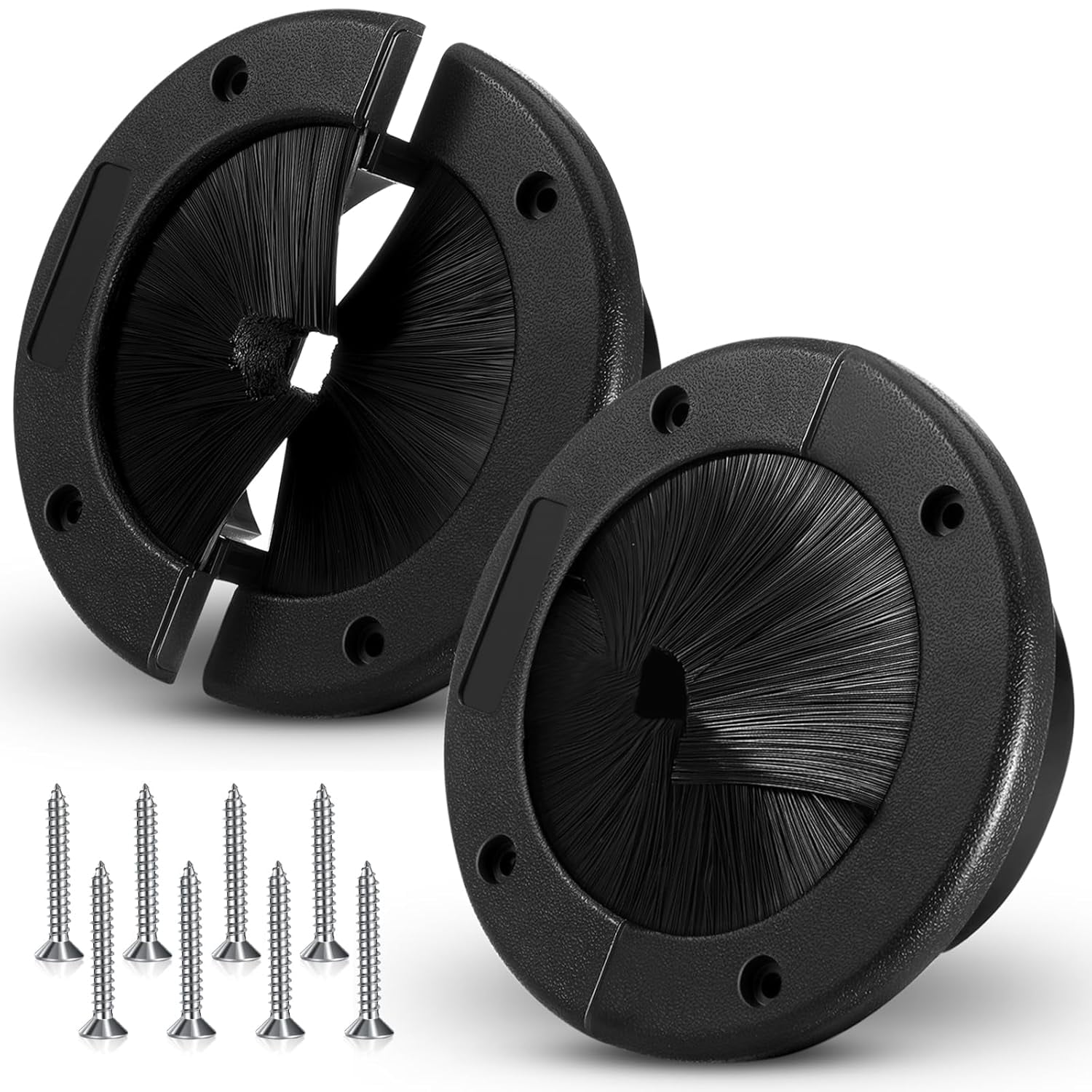 BlinkLLX 2 Pack 4" Round Brush Grommet Large Split Grommet Raised Floor ...