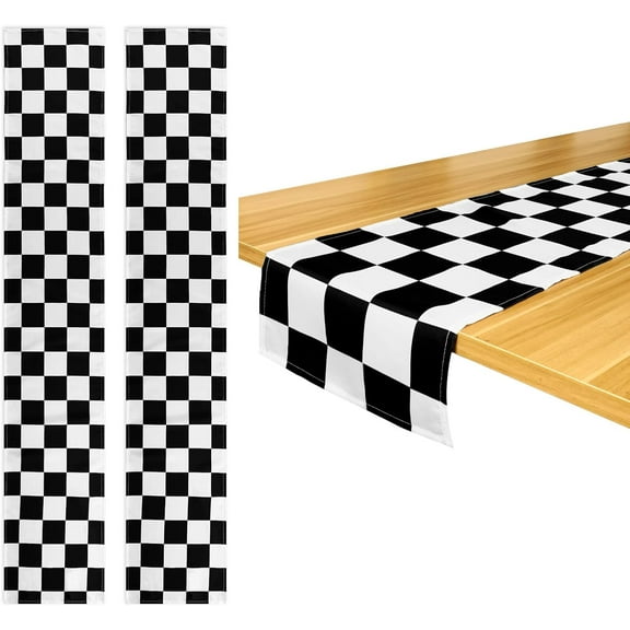 Black and White Table Runner, Abstract Sea Storm with Curly and Striped ...