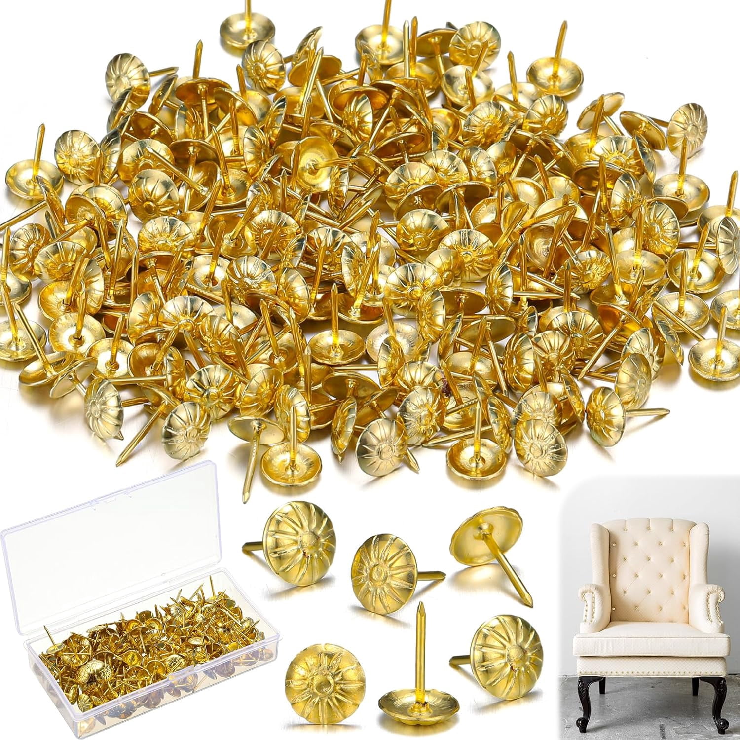 BlinkLLX 200 Pcs Upholstery Tacks for Decorative Furniture Upholstery ...