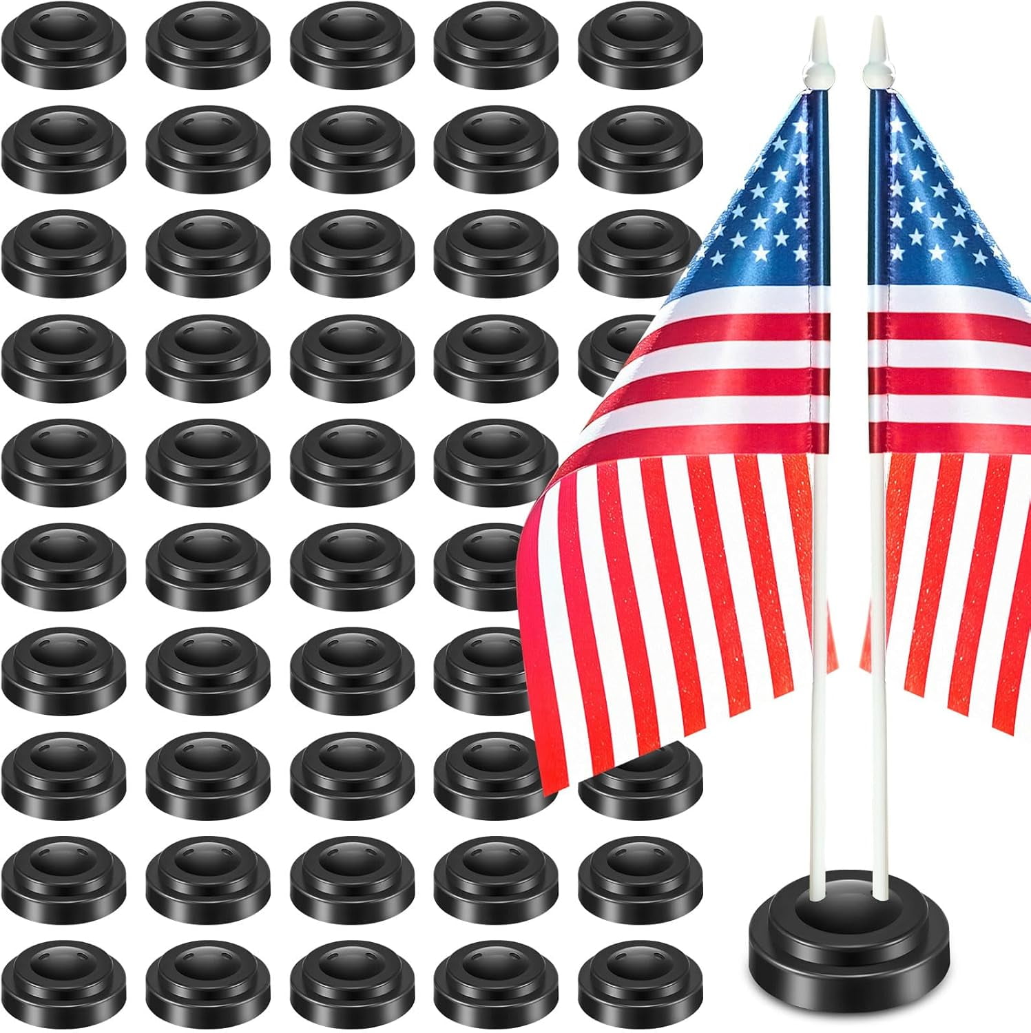 BlinkLLX 24 Pcs Mini Flag Holder 2 Hole Miniature Flag Stand Desk Flag Holder Plastic Table Flag ...